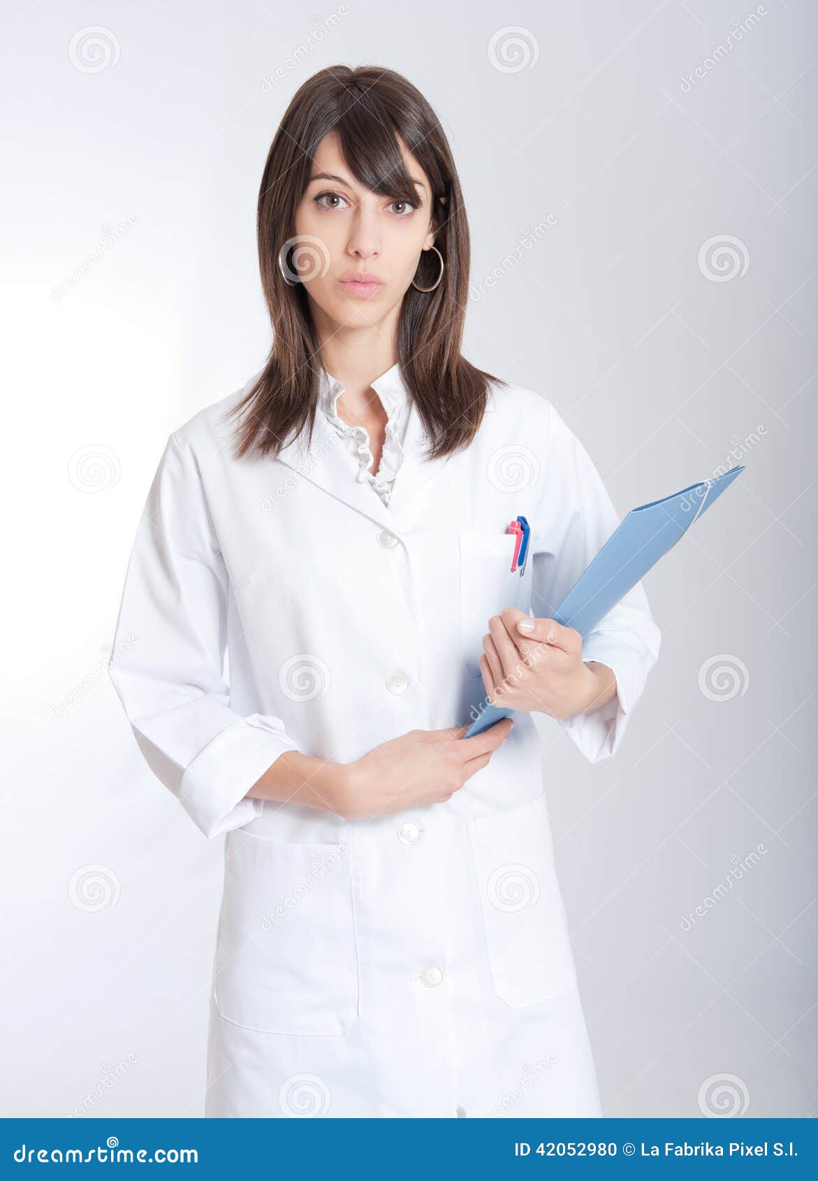 Standing nurse with folder stock photo. Image of heal - 42052980