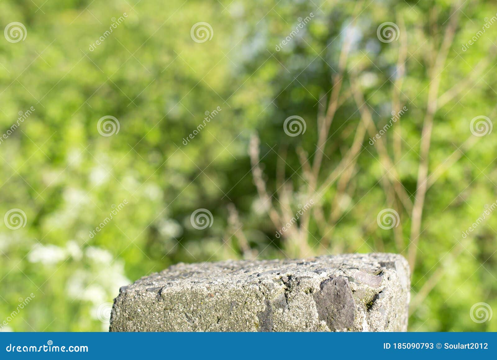 Standing Old Gray Concrete Pillar with Planar Surface on the Top As a ...