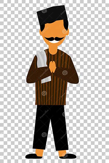 Standing Old Java Man, at Transparent Effect Background Stock Vector ...