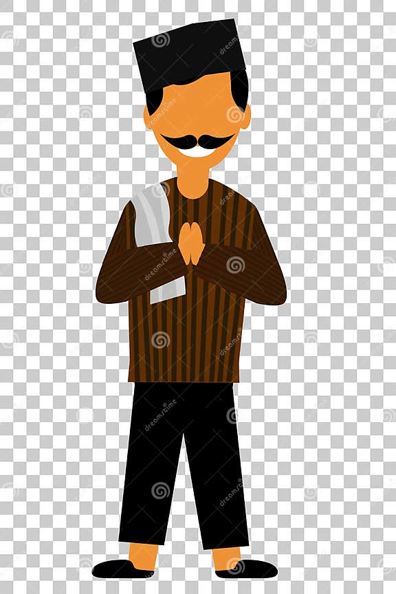 Standing Old Java Man, at Transparent Effect Background Stock Vector ...