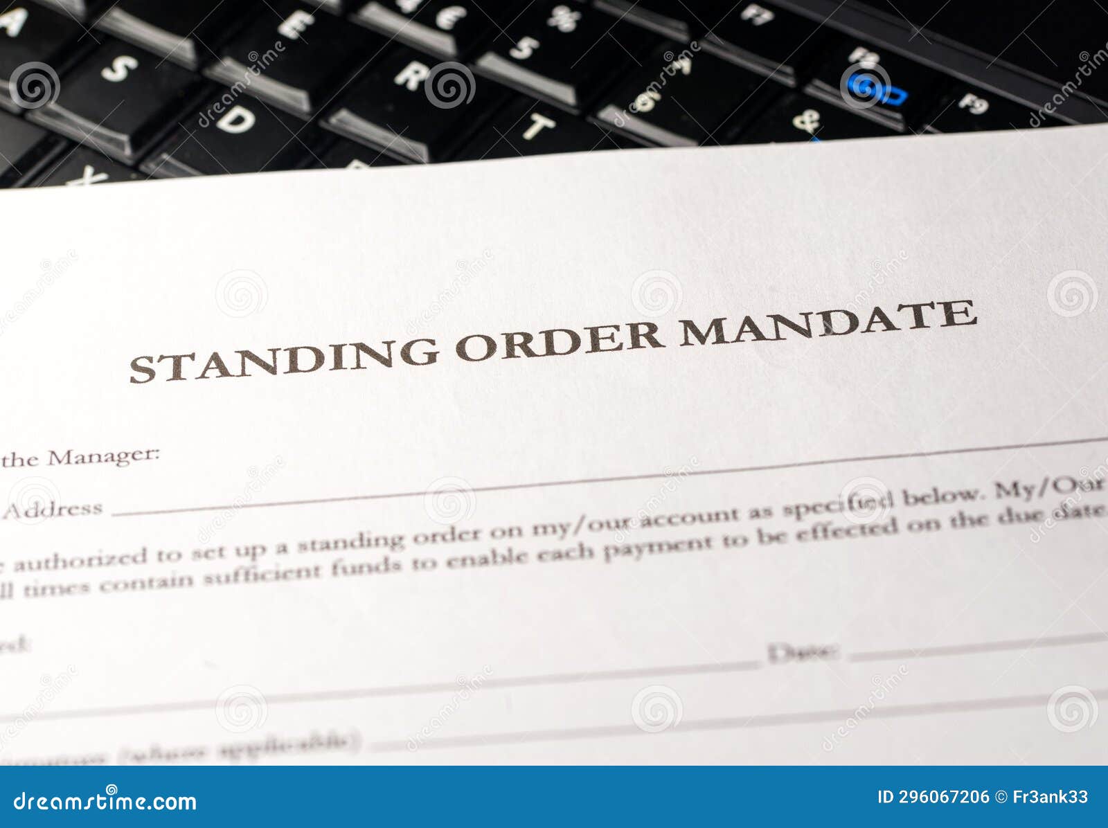 Standing order mandate stock photo. Image of mandate - 296067206
