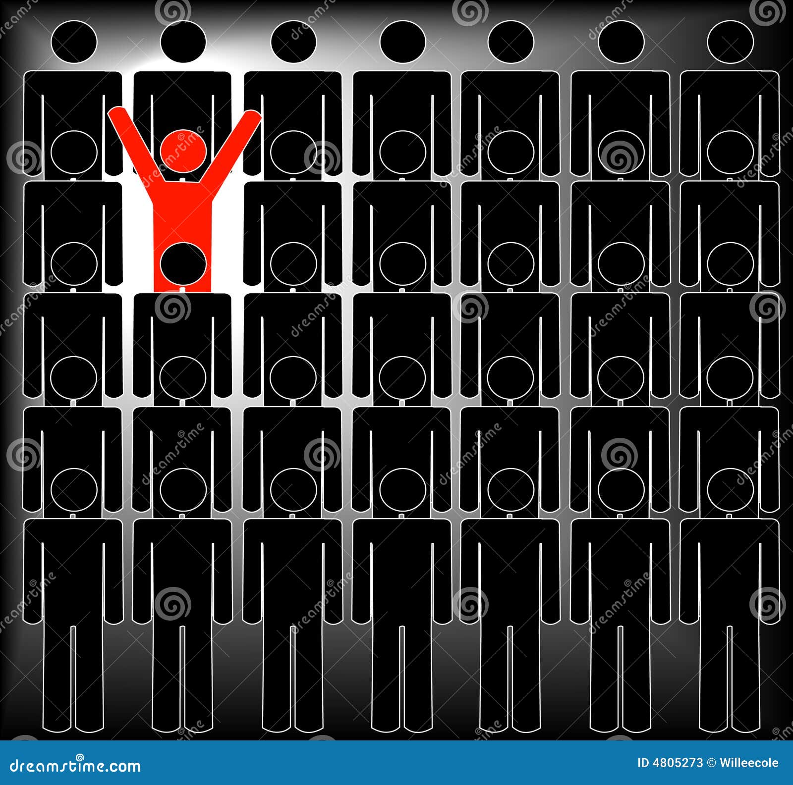 Standing out in crowd stock vector. Illustration of panel - 4805273