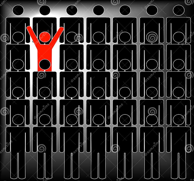 Standing out in crowd stock vector. Illustration of panel - 4805273