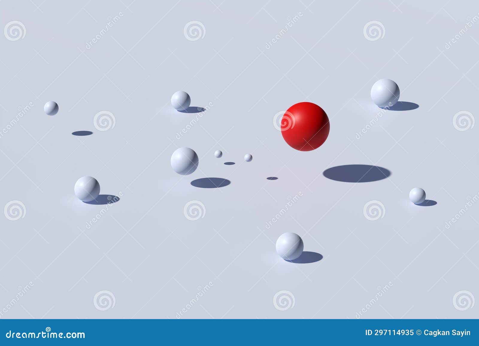 Standing Out from the Crowd. Abstract Spheres Levitating Stock ...