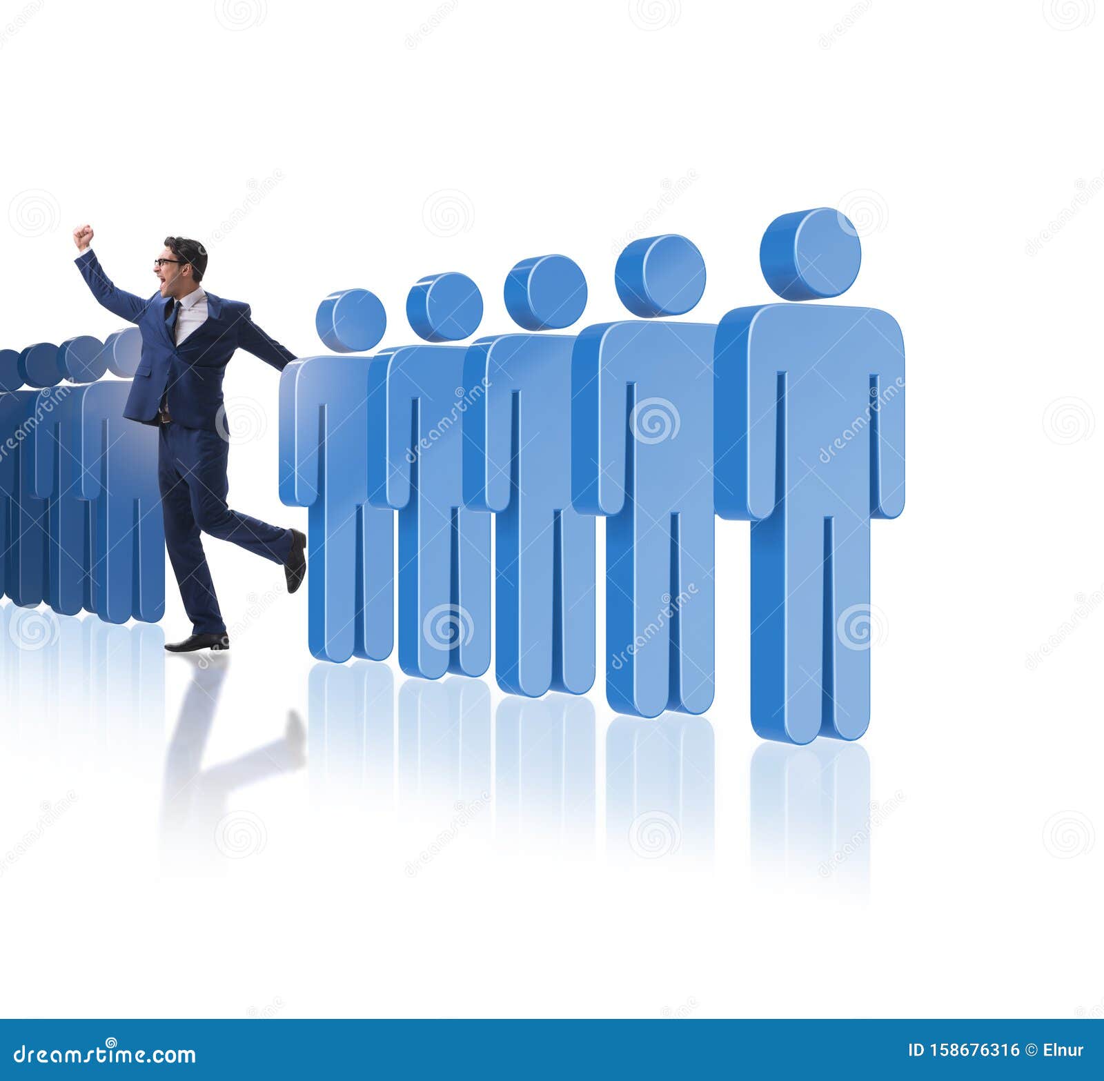 Standing Out from Crowd Concept with Businessman Stock Photo - Image of ...