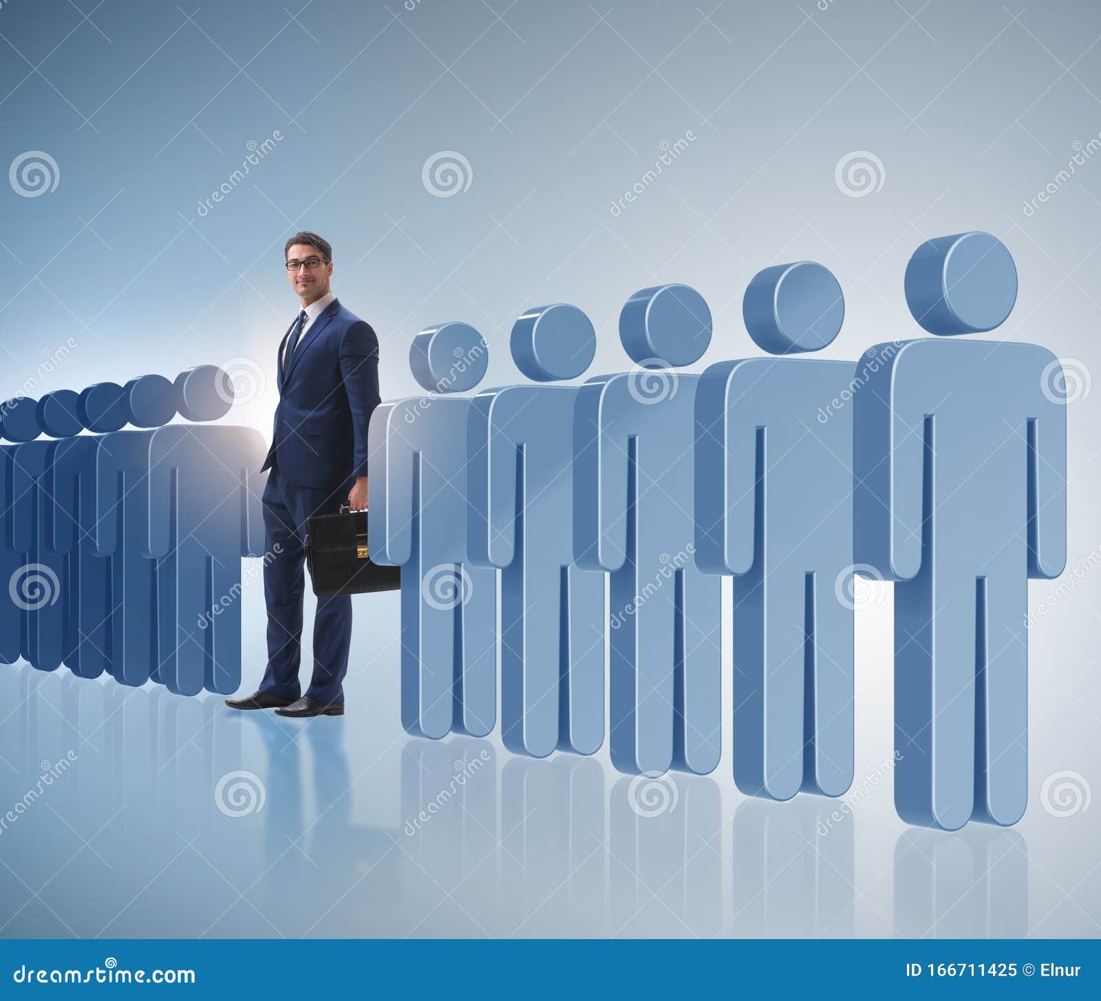 Standing Out from Crowd Concept with Businessman Stock Image - Image of ...