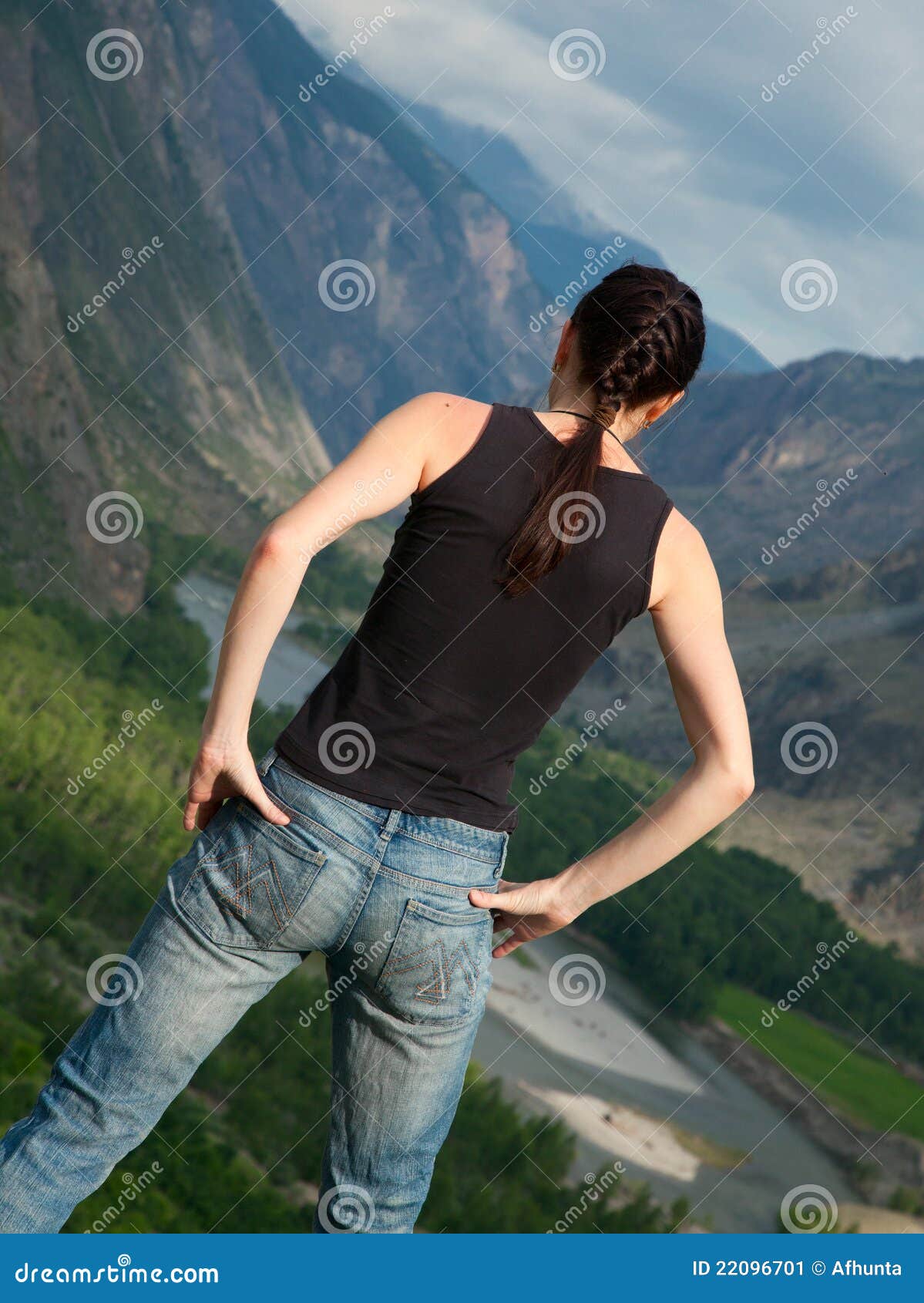 Standing over the abyss stock image. Image of person - 22096701