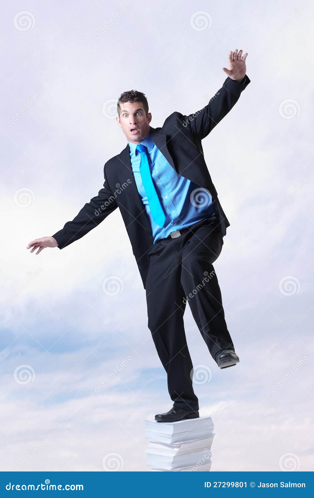 Standing on paper stock image. Image of insurmountable - 27299801