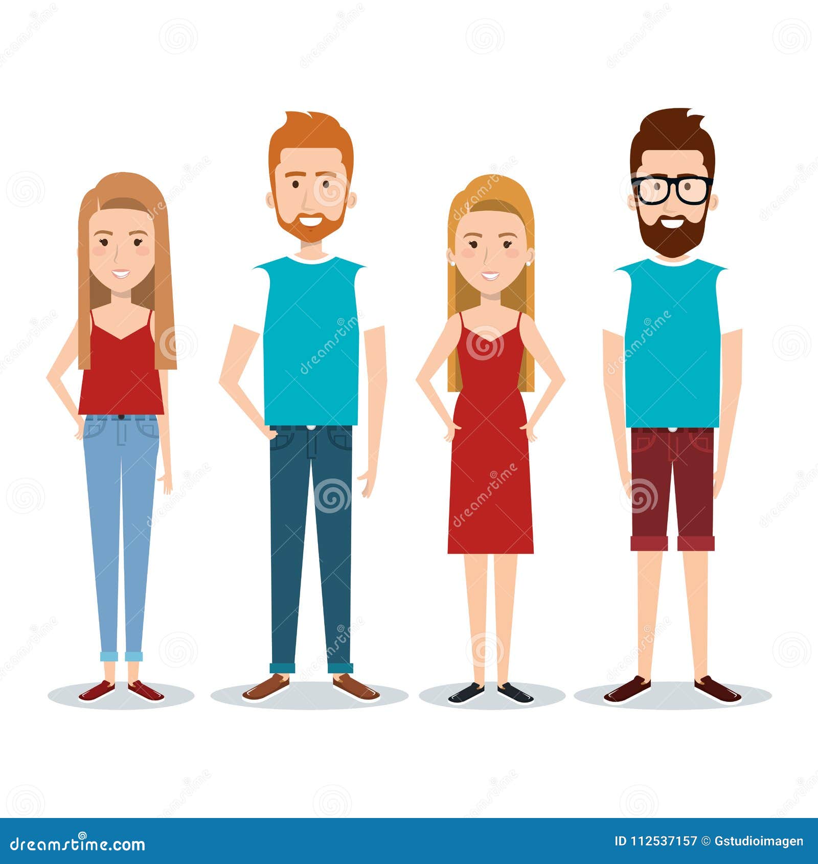 Standing people set stock vector. Illustration of discussion - 112537157