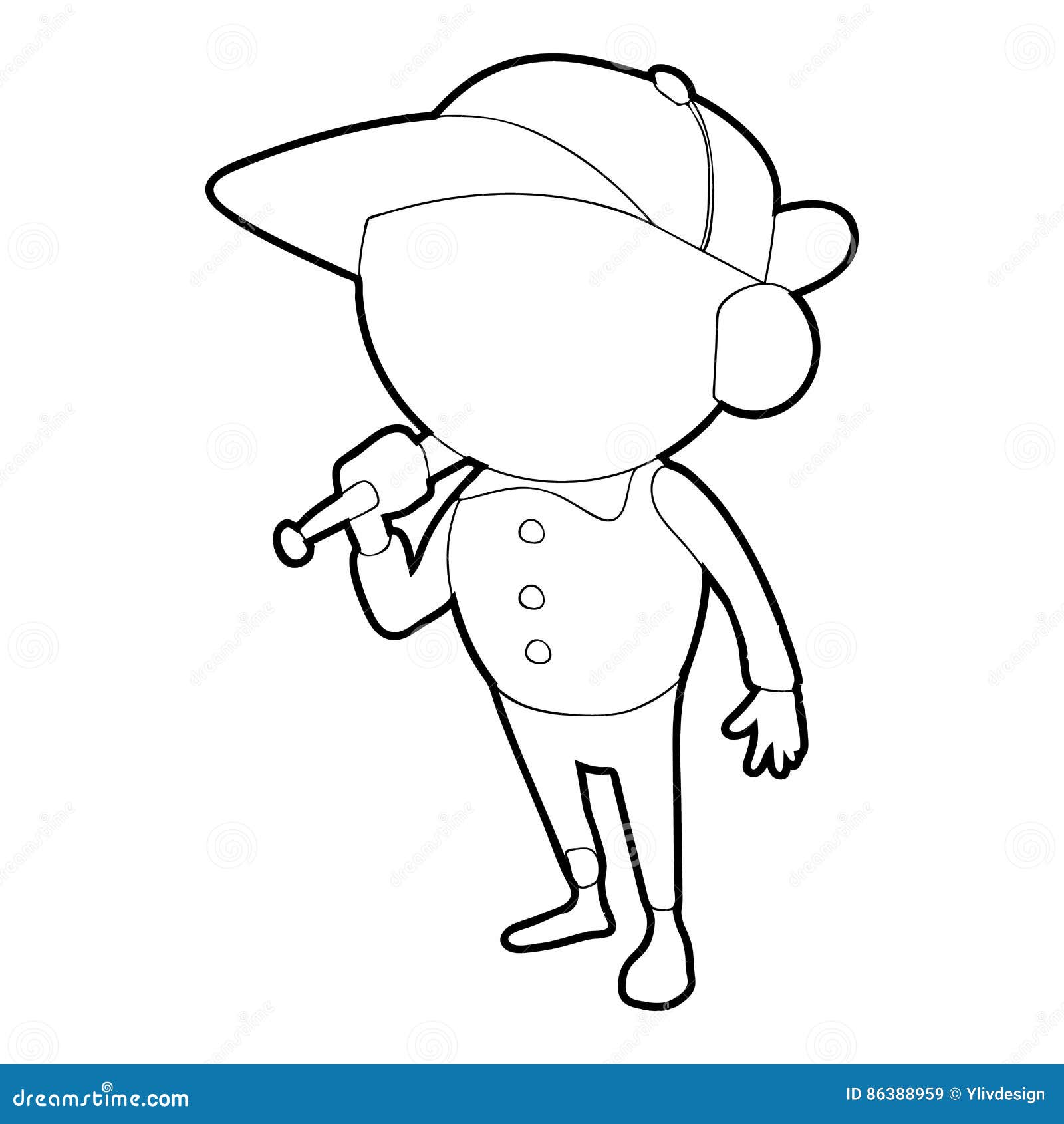 Standing Player Icon, Outline Style Stock Vector - Illustration of ...