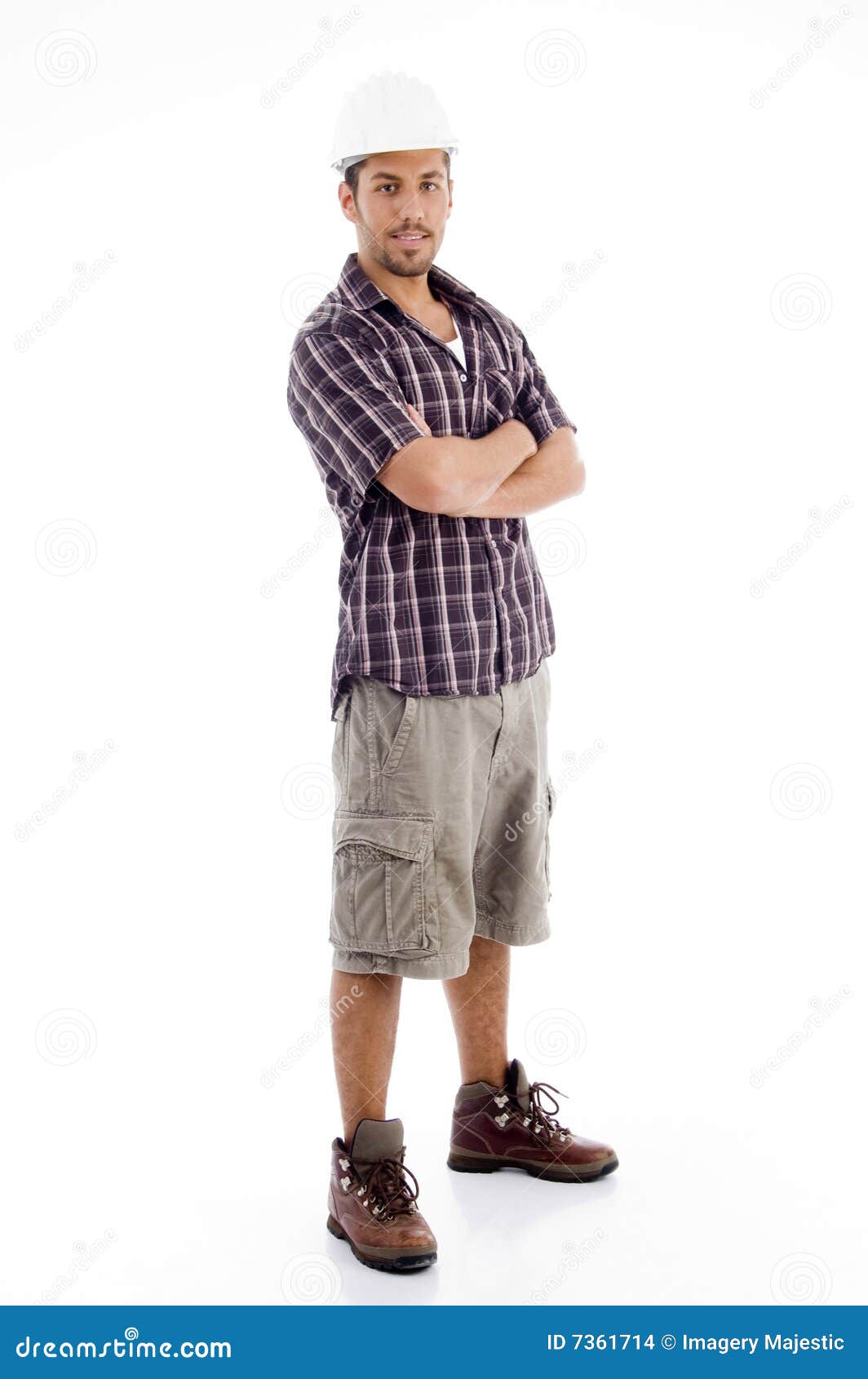 Standing Pose of Casual Man with Folded Arms Stock Photo - Image of ...