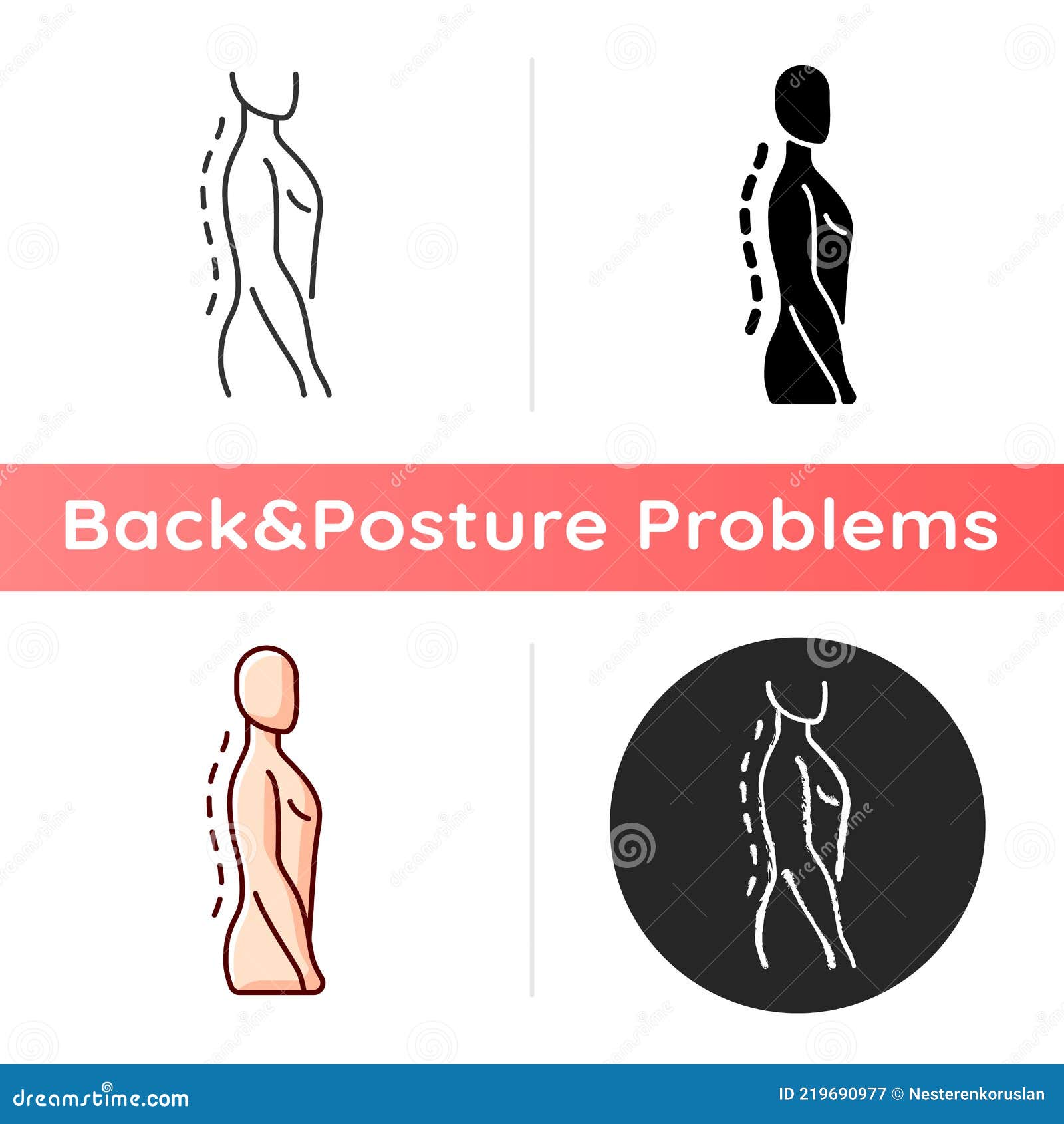 Standing Posture Correction Icon Stock Vector - Illustration of spinal, outline: 219690977