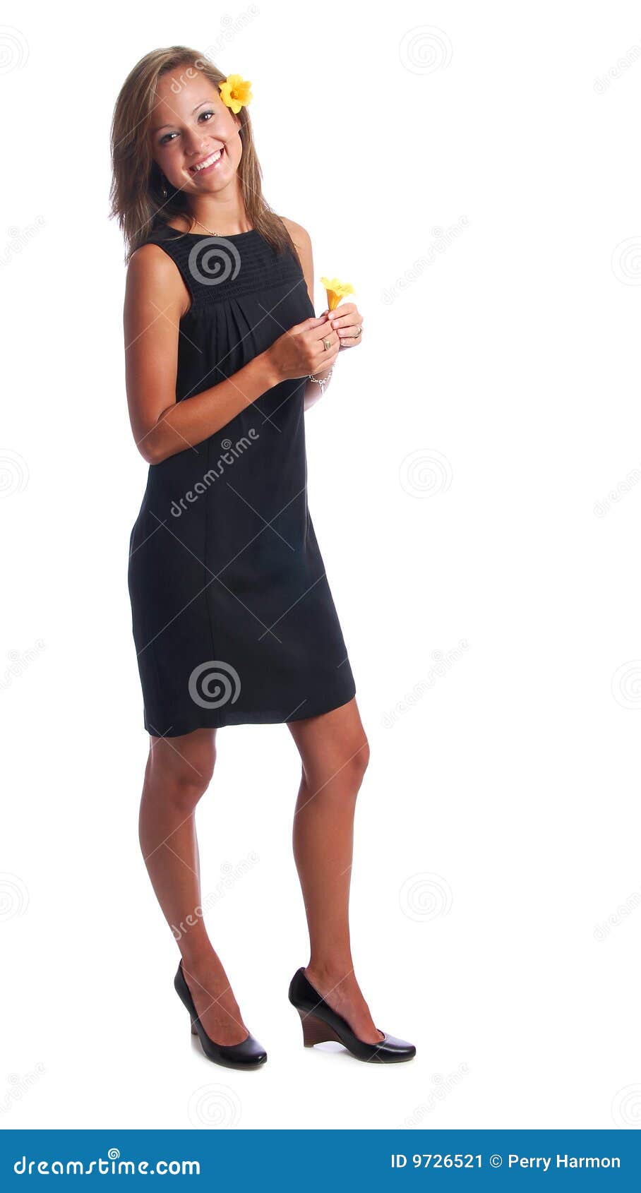 Standing Pretty Girl stock image. Image of yellow, white - 9726521