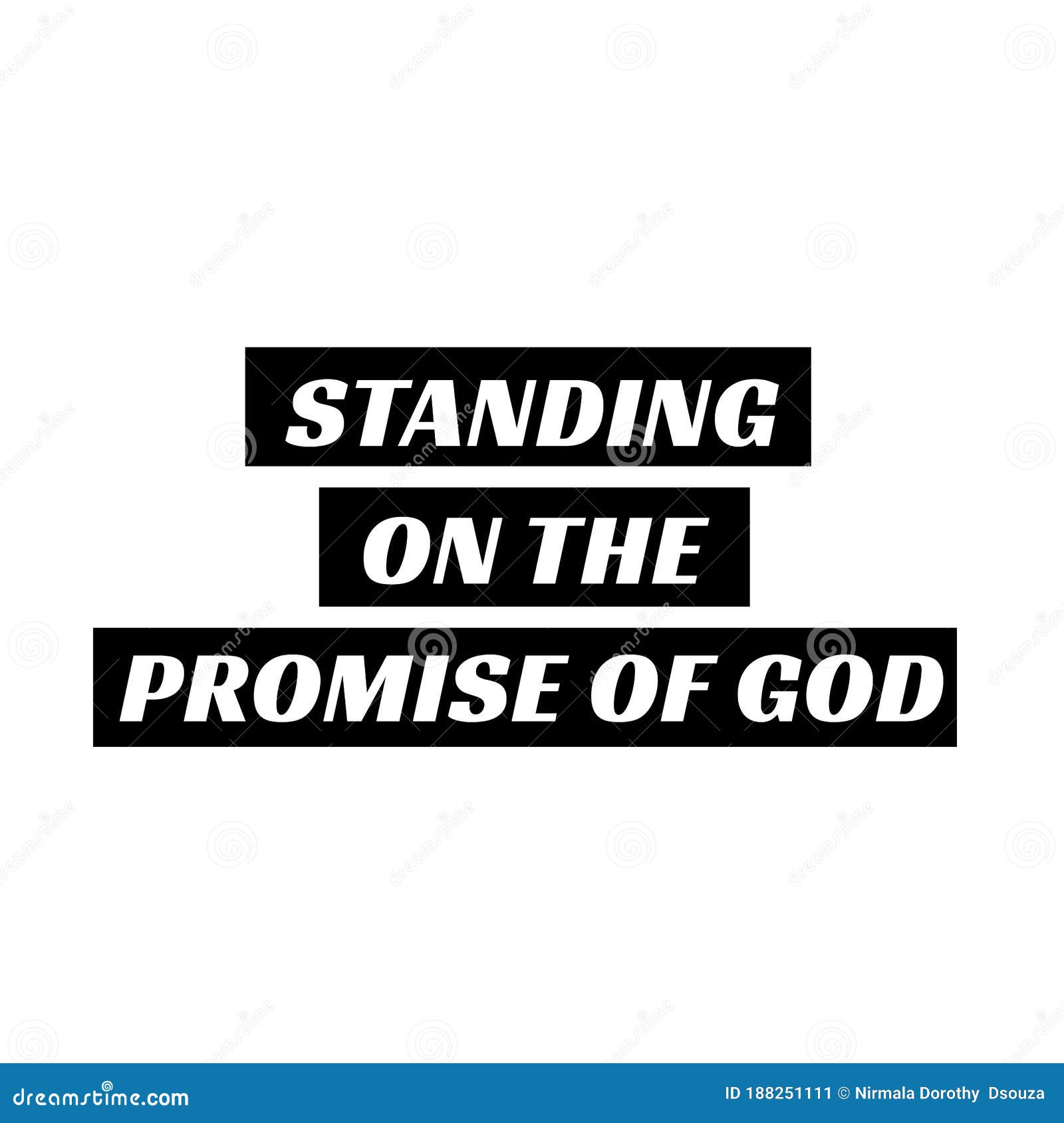 Standing On The Promise Of God Christian Quote Design For Print Stock Vector Illustration Of