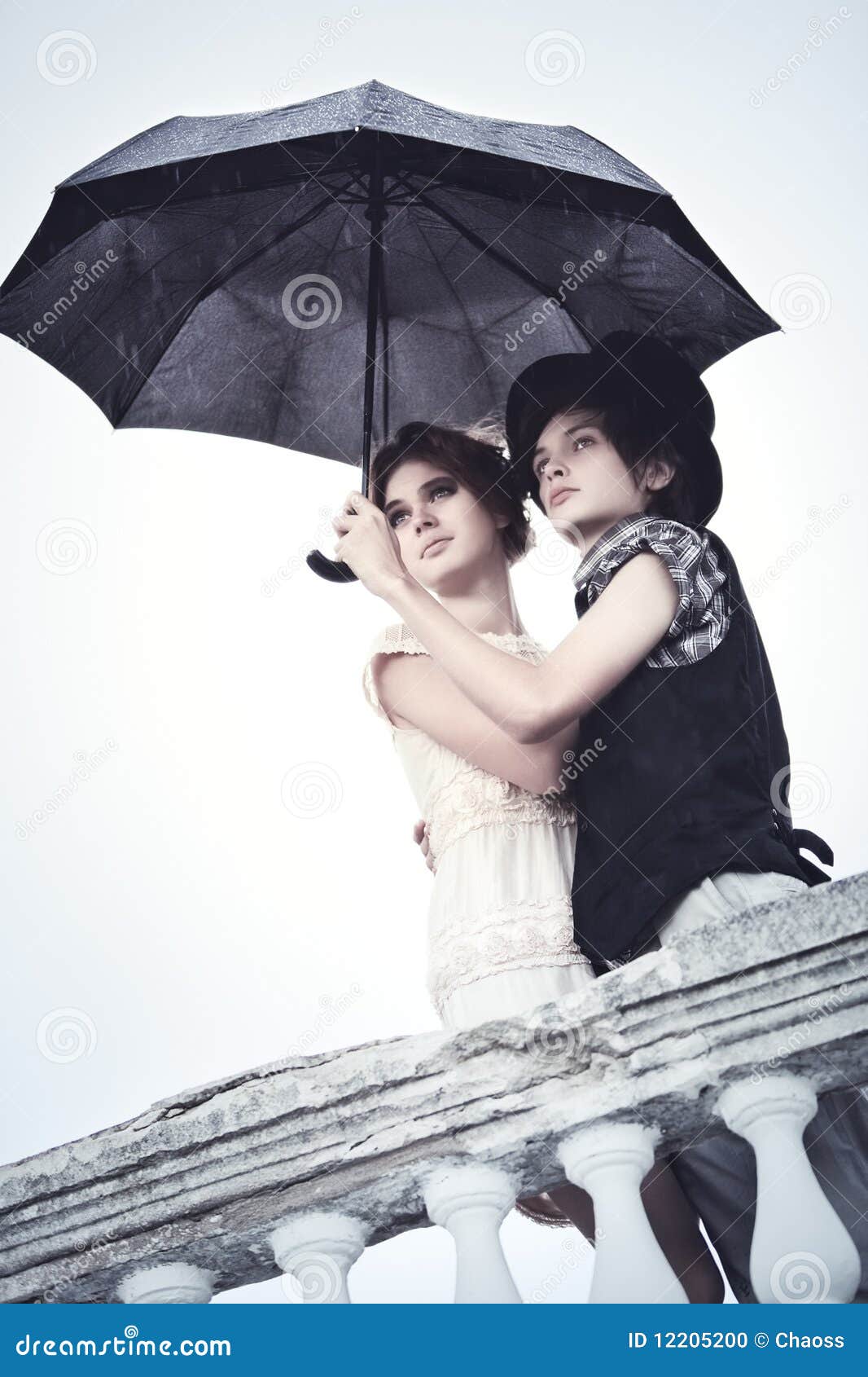 Standing in the rain stock photo. Image of human, couple - 12205200
