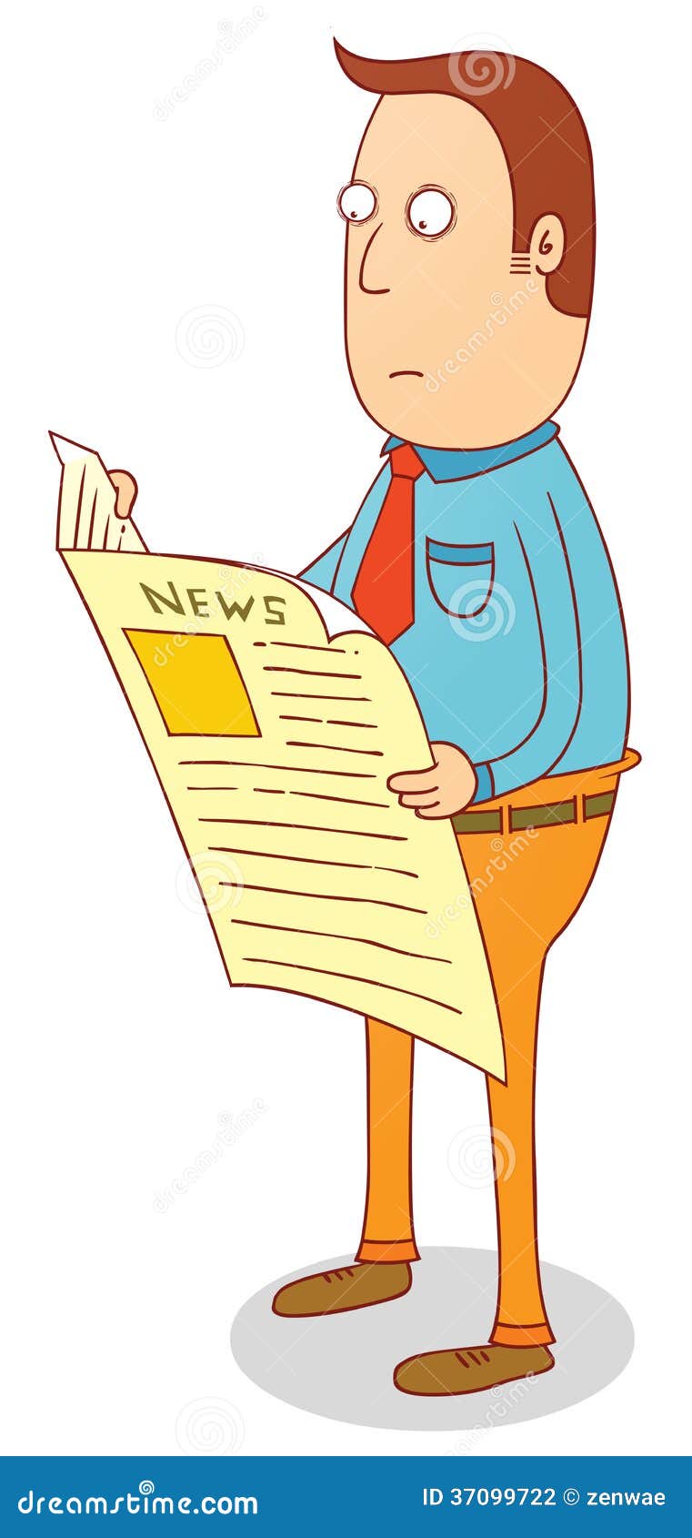 Standing and Reading Newspaper Stock Vector - Illustration of character ...