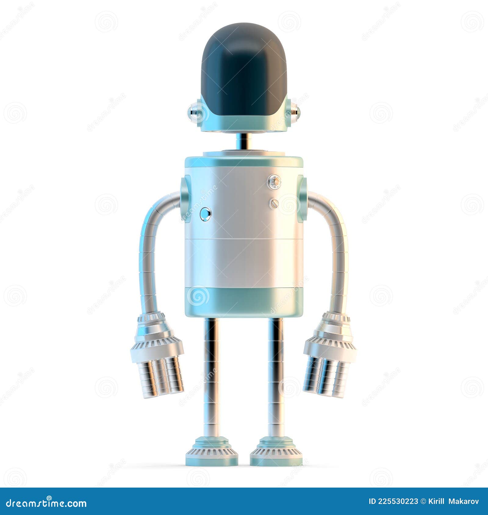 Standing Robot. 3D Illustration Stock Illustration - Illustration of ...