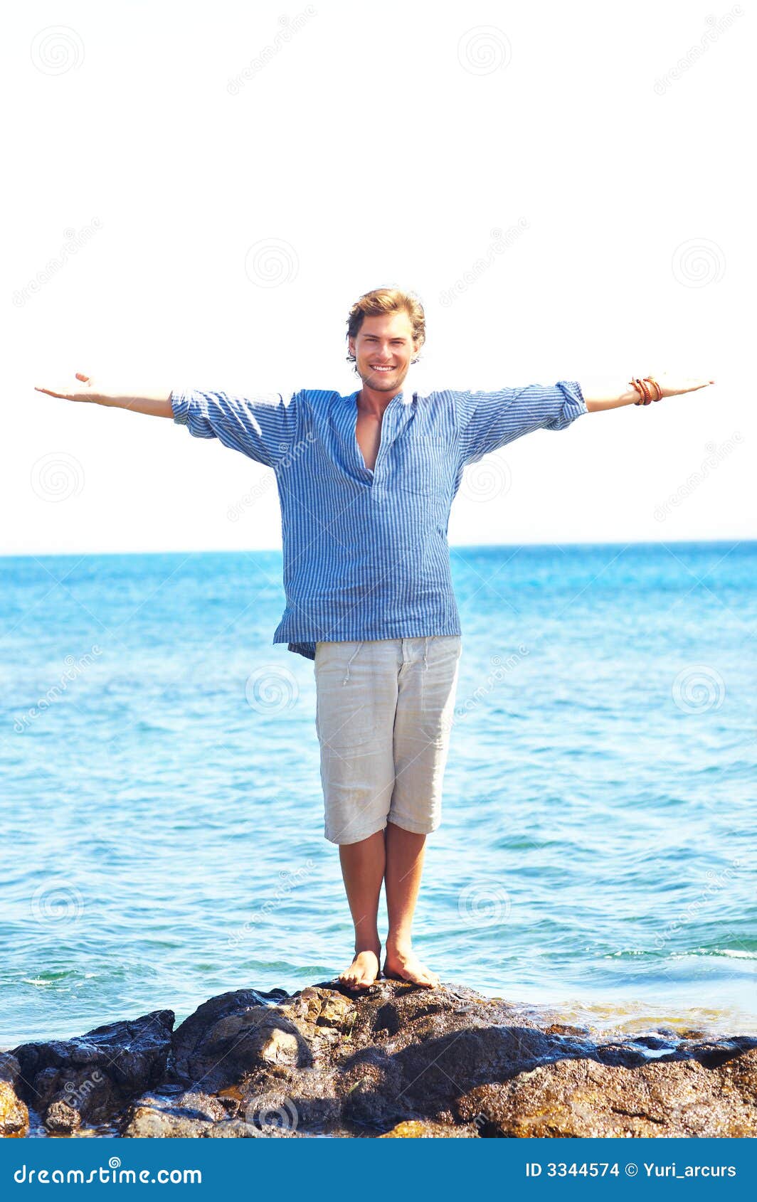 Standing on a rock stock photo. Image of holiday, balancing - 3344574