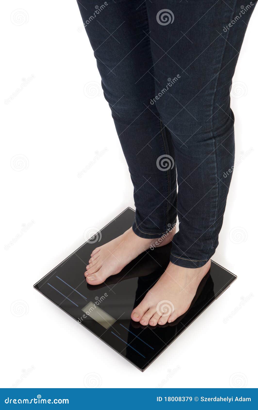 Standing on a scale stock image. Image of caucasian, beautiful - 18008379