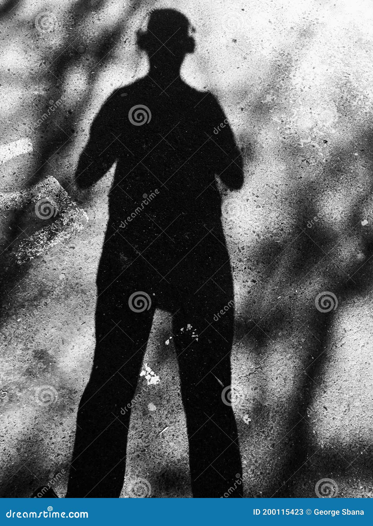 Standing shadow stock image. Image of headphones, stand - 200115423