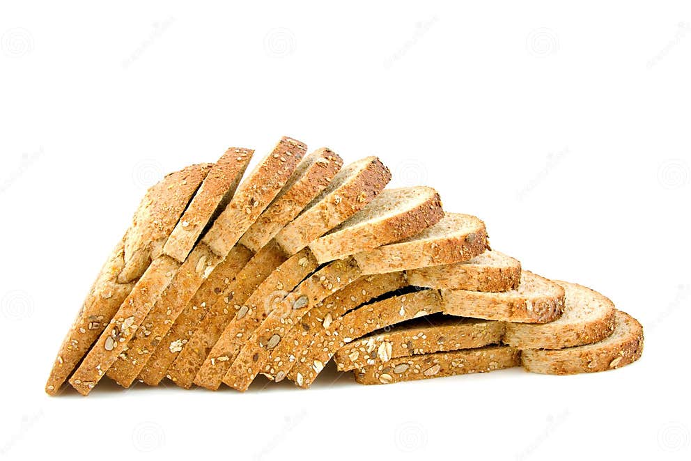 Standing Slices of Bread are Falling Stock Photo - Image of snack ...
