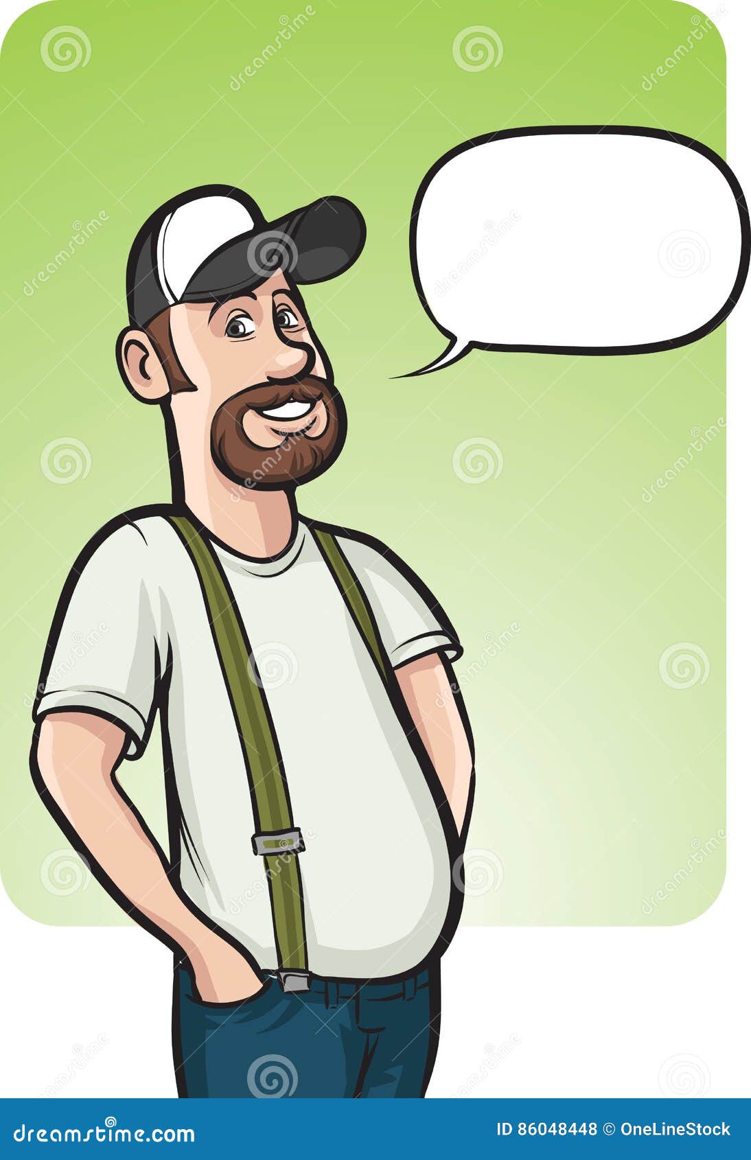 Smiling Redneck In Autumn Landscape Royalty-Free Illustration ...