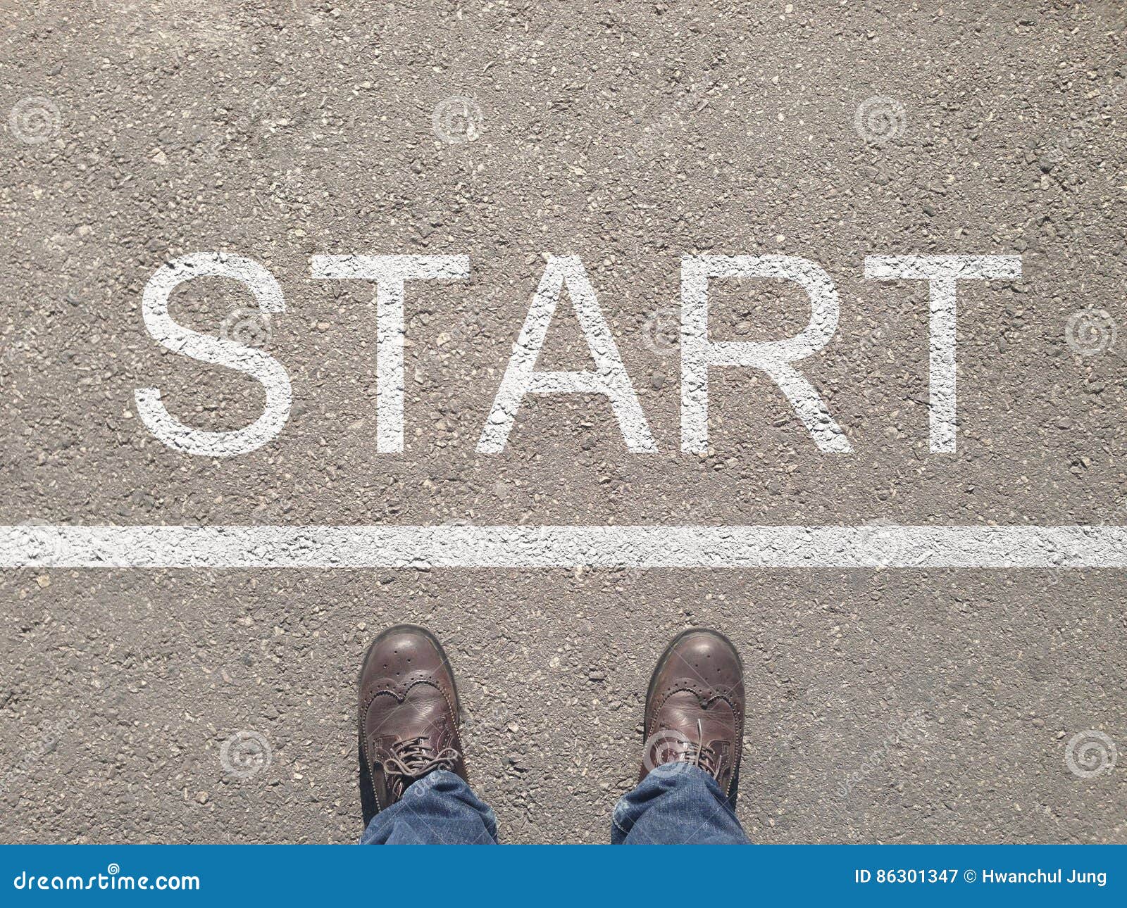 Standing at the Start Line To Start Stock Image - Image of flat, casual ...