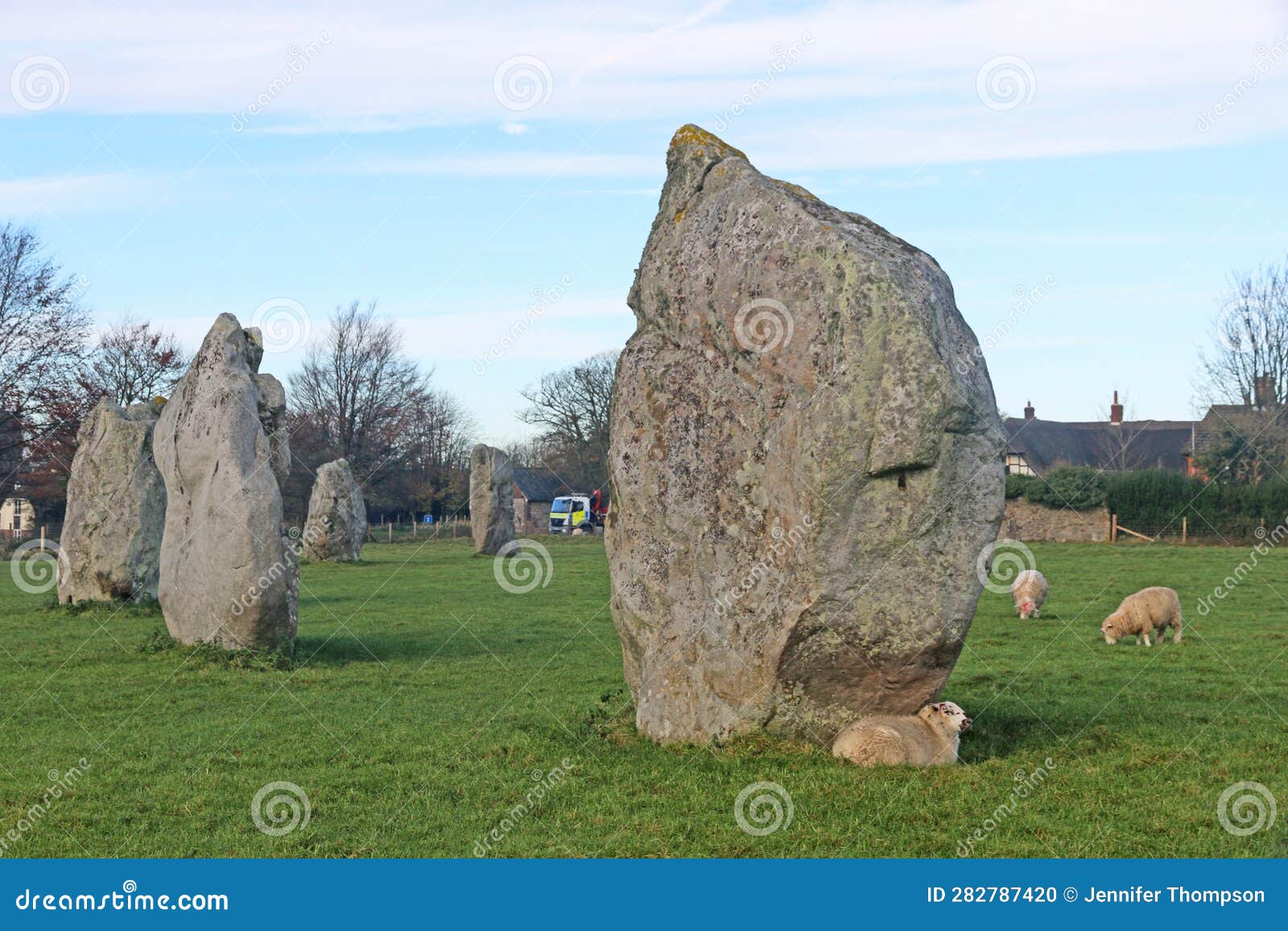 Standing Stone Circle at Avebury in Wiltshire Stock Photo - Image of ...