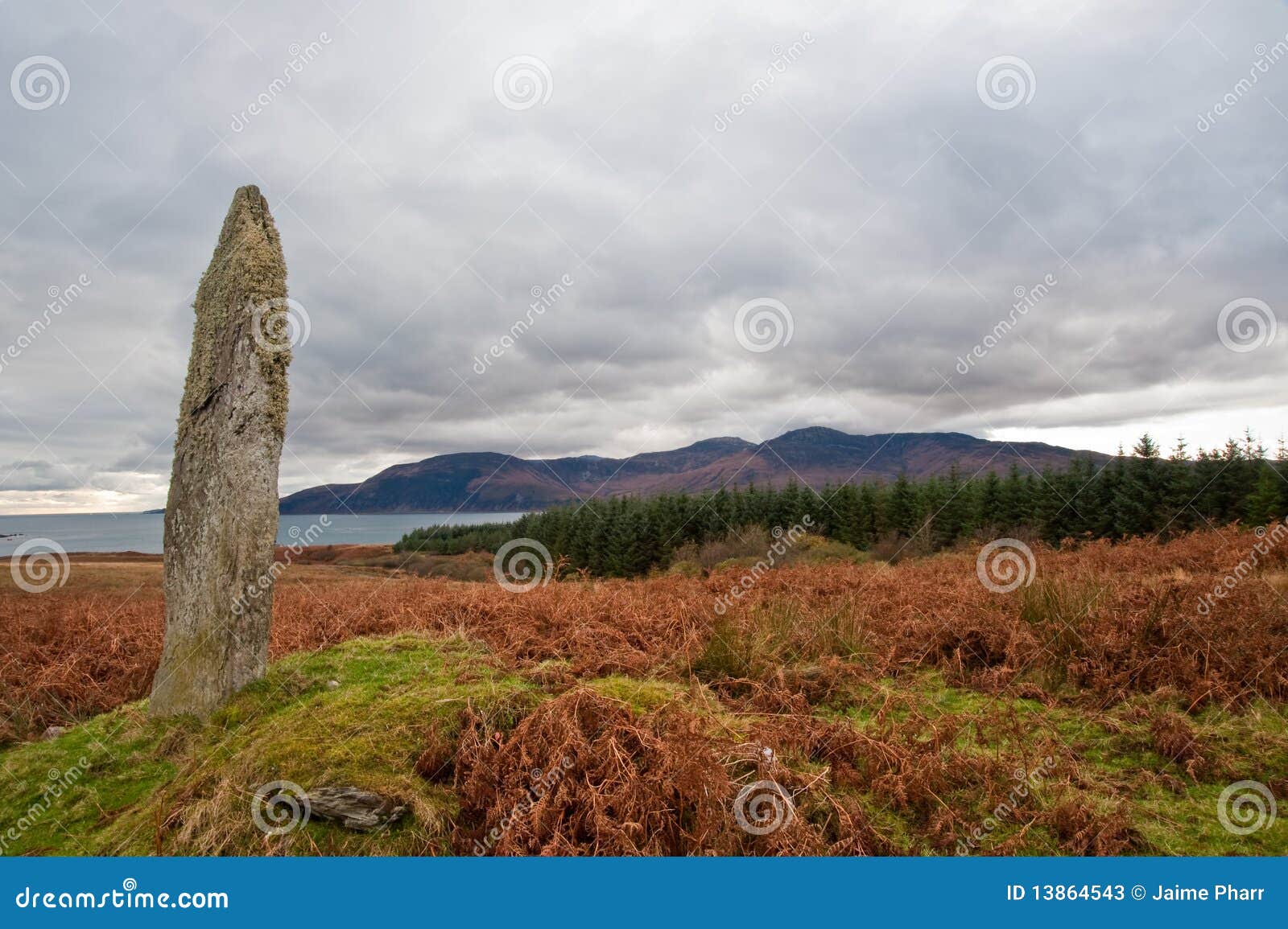 Standing Stone Megaliths In Rows At Neolithic Site, Casting Shadows ...