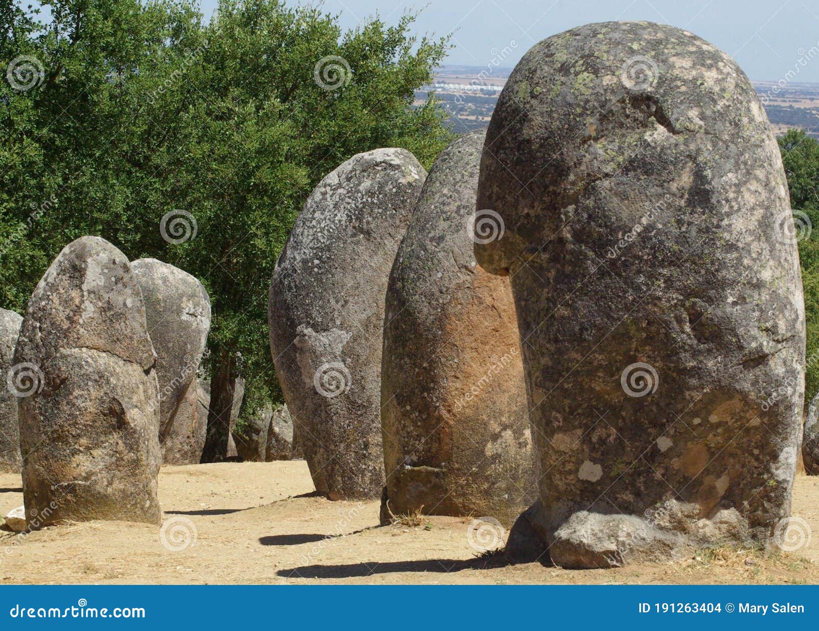 Standing Stone Megaliths in Rows at Neolithic Site, Casting Shadows ...