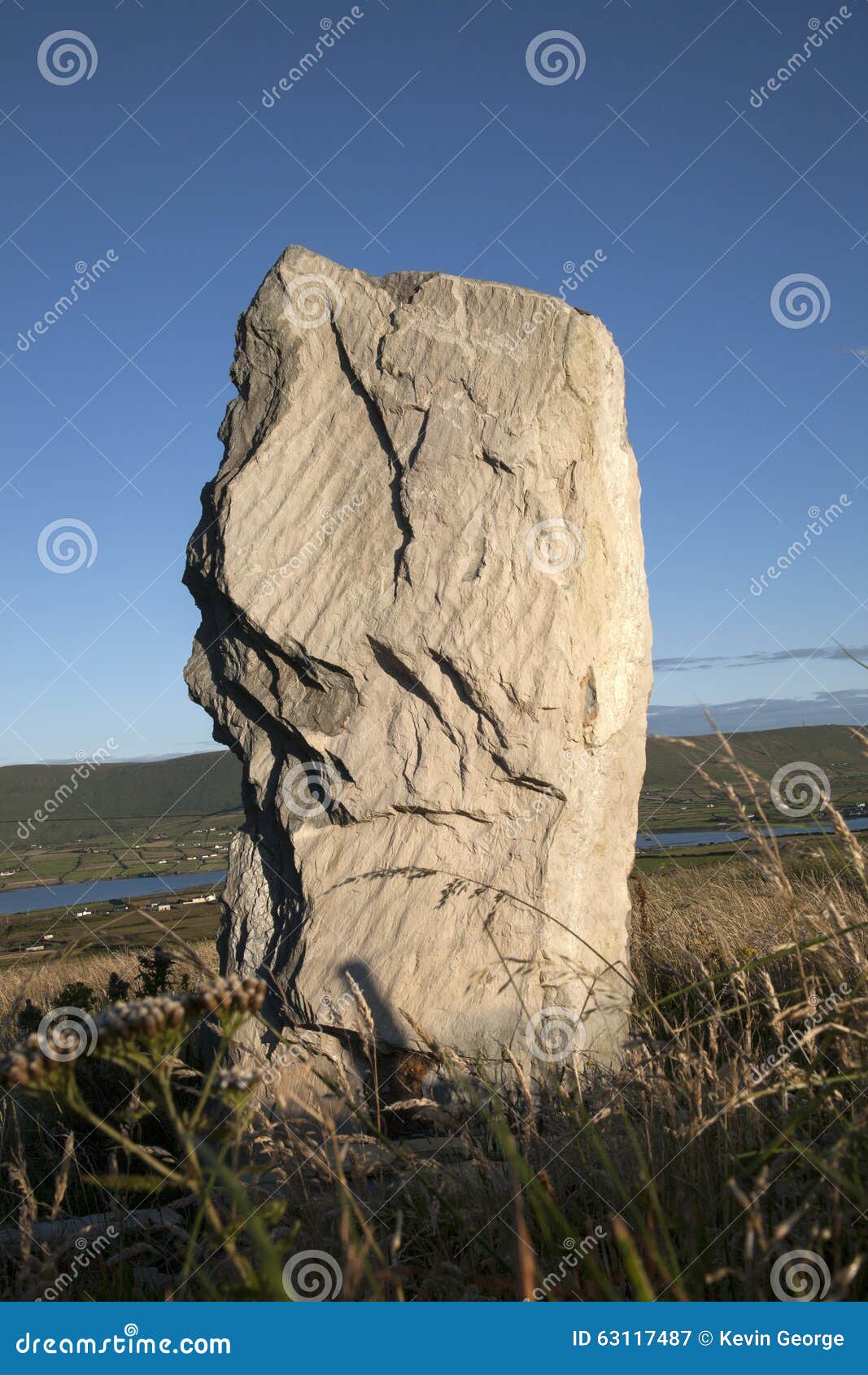 Standing Stone and View; Valentia Island Stock Image - Image of irish ...
