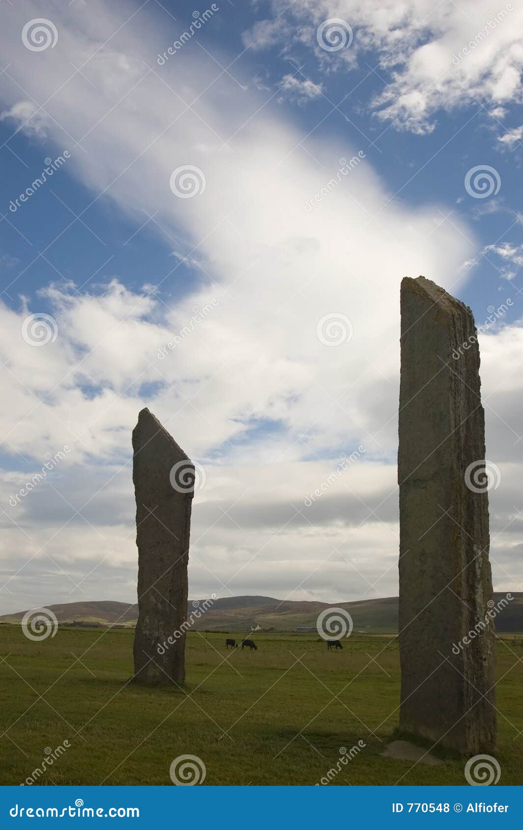 Standing Stones of Stennes, Orkney, Scotland Stock Photo - Image of ...