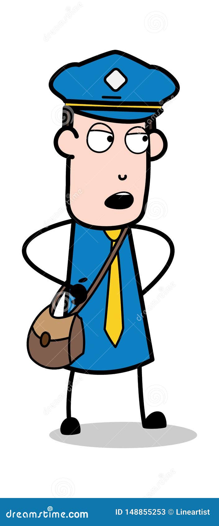 Standing and Talking - Postman Cartoon Courier Guy Vector Illustration ...
