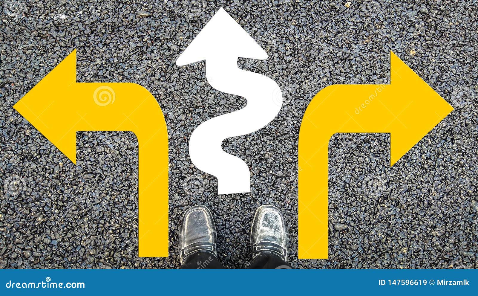 Standing at the Three Side Arrows Road Having the Difficulty To Choose ...