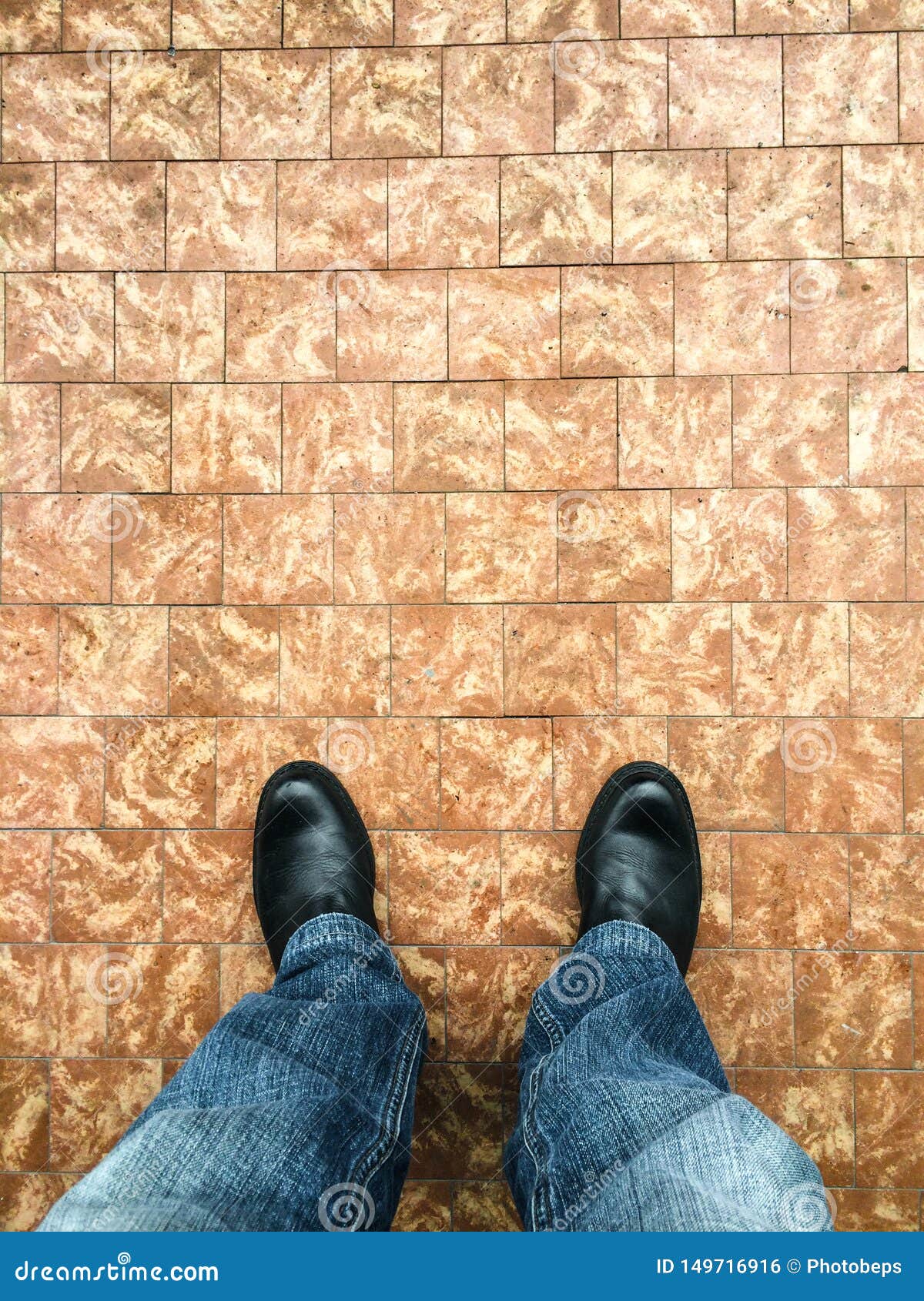 Standing on a tiles floor stock photo. Image of lifestyle - 149716916