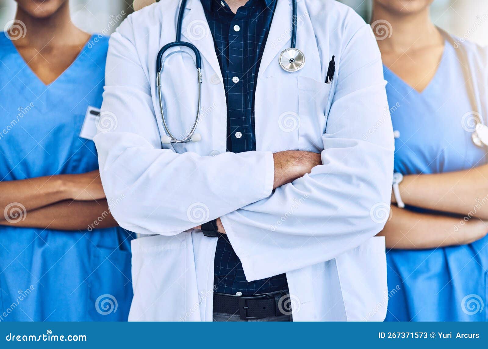 Standing Together for Health. Three Medical Practitioners Standing ...