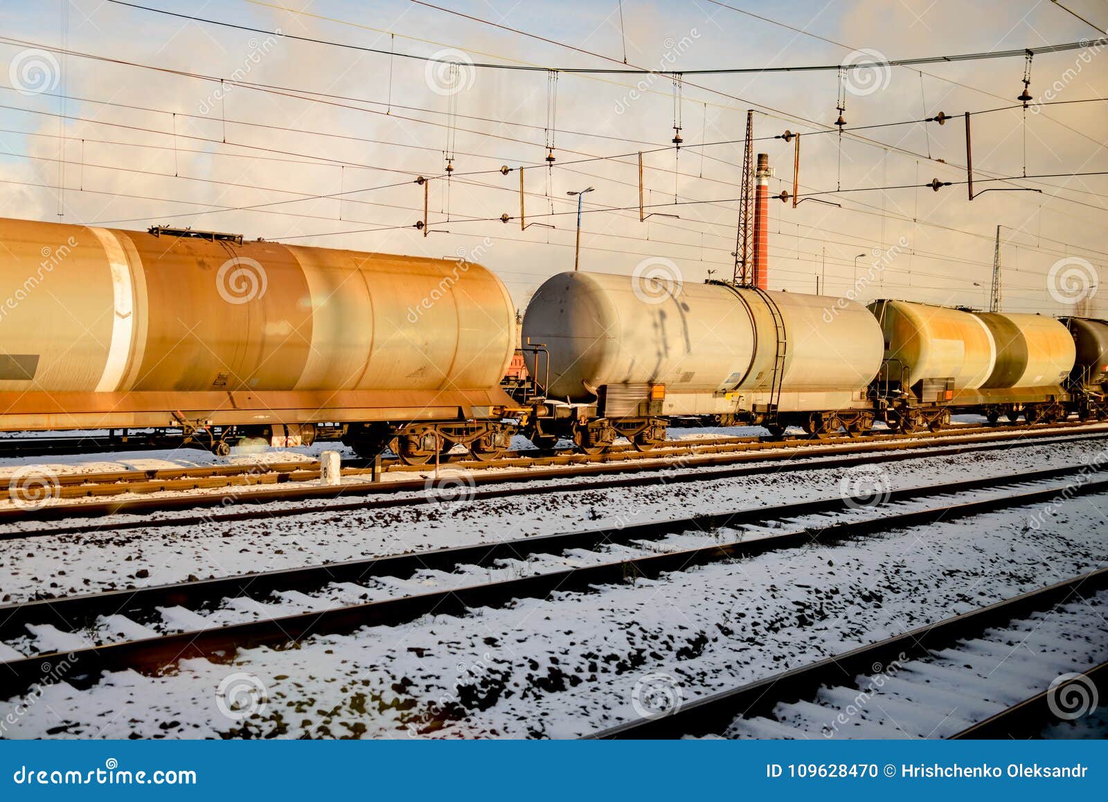 Standing Train with Tanks on the Railway. Stock Photo - Image of ...