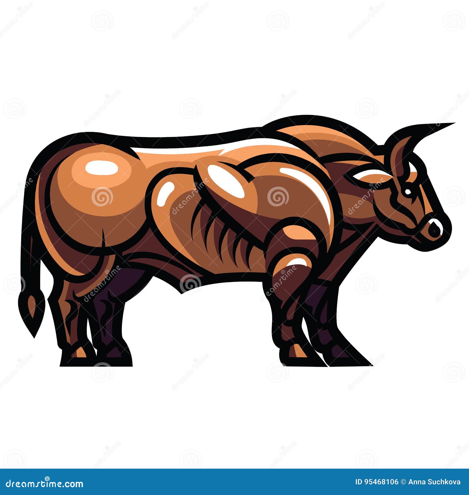 Standing Ultra Muscular Bull Stock Vector - Illustration of album, huge ...