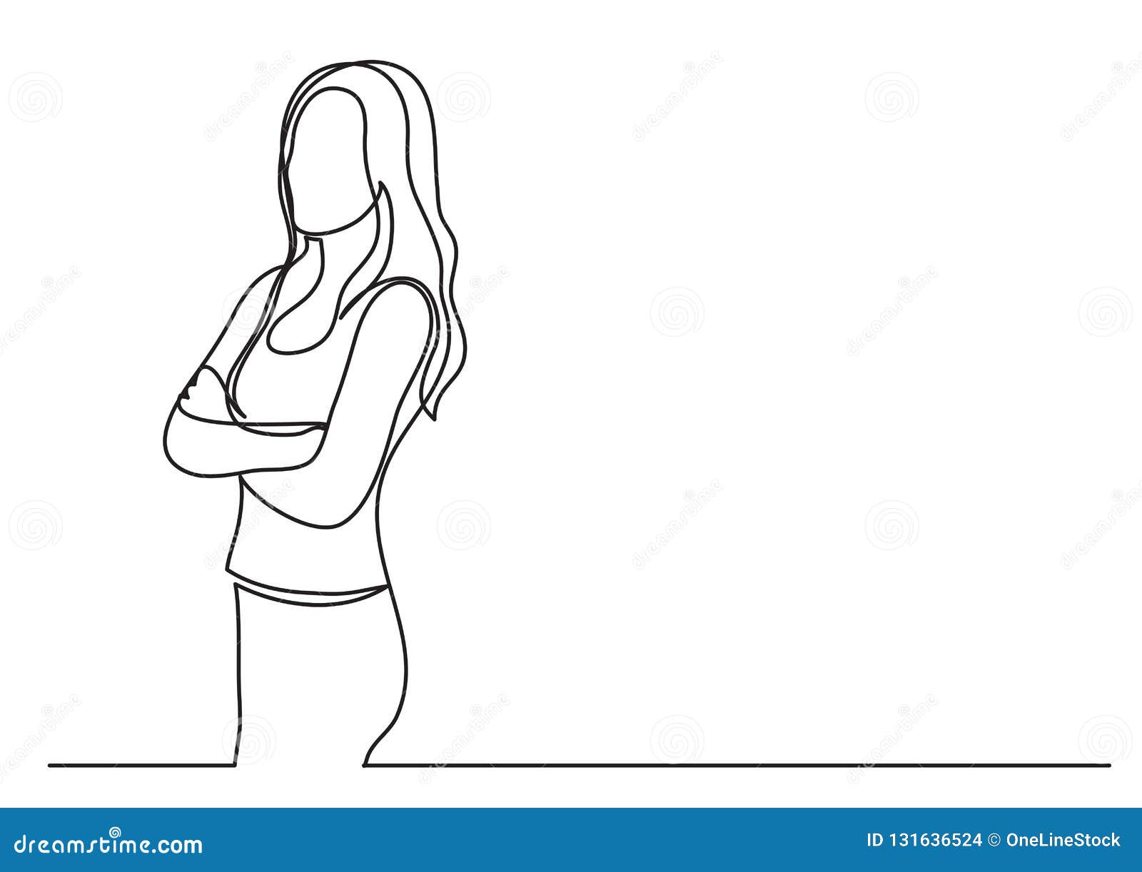 Standing Woman Line Drawing