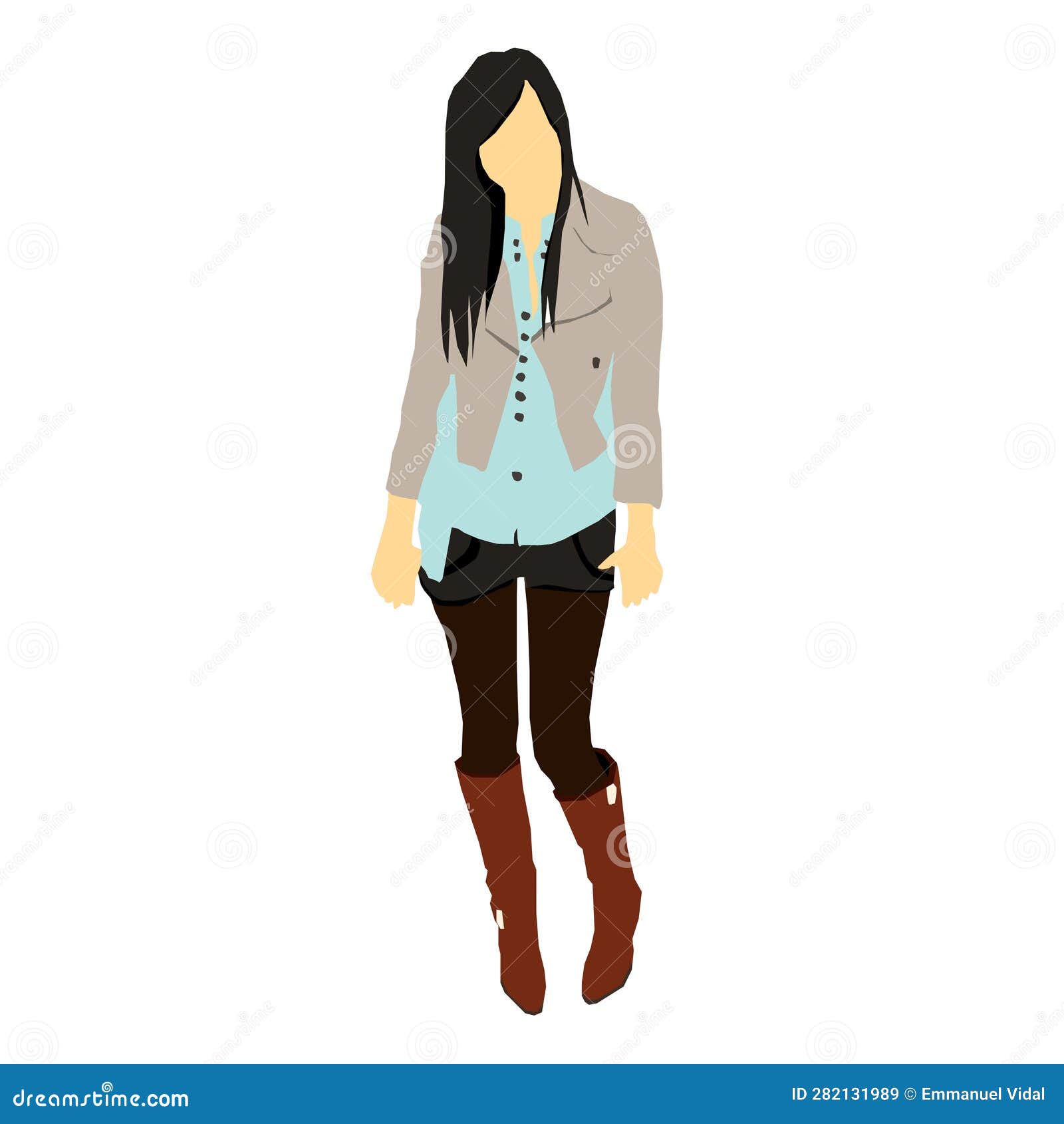 Standing Woman 57 Vector Illustration Stock Image - Illustration of ...