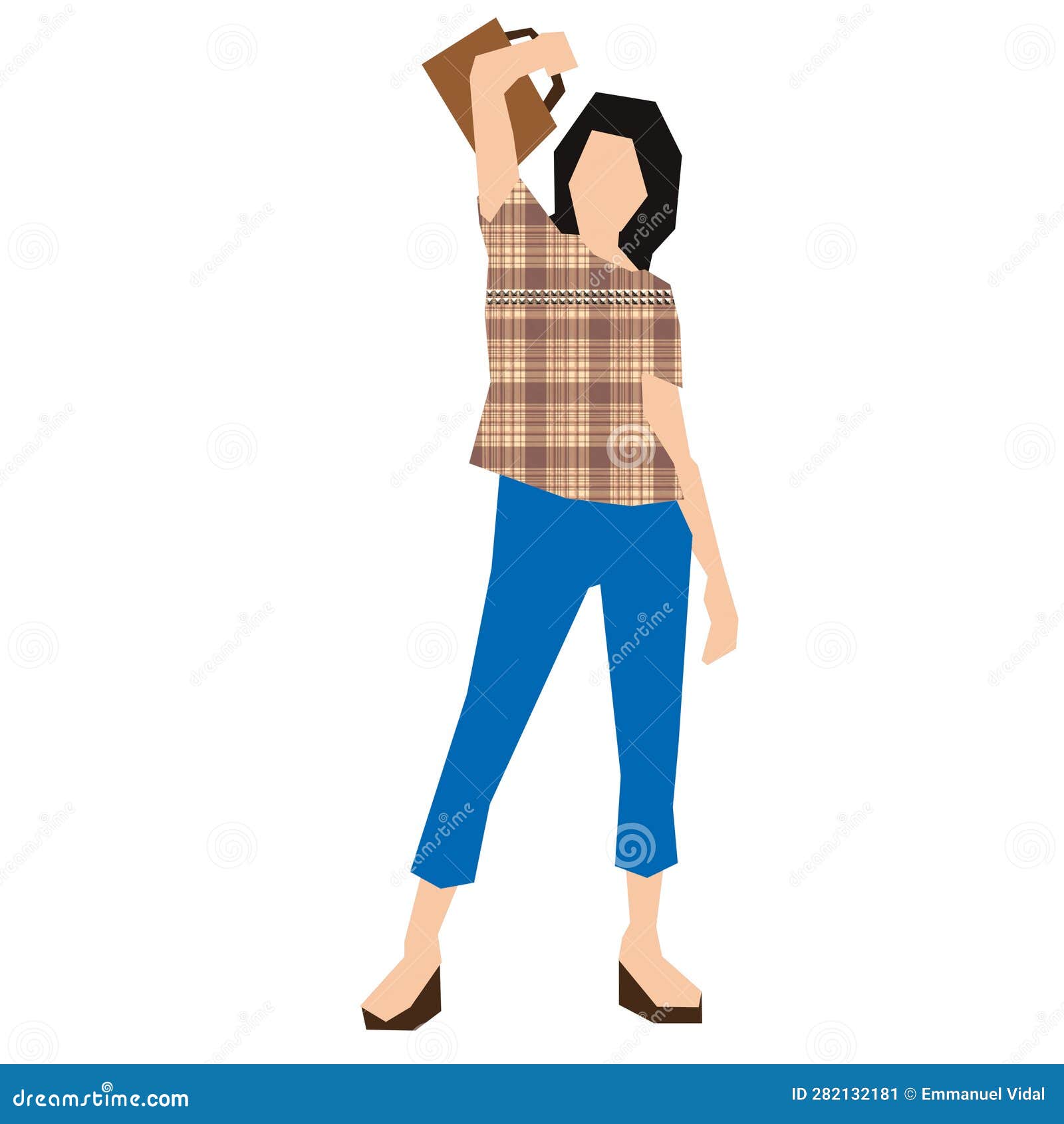 Standing Woman 77 Vector Illustration Stock Image - Illustration of ...