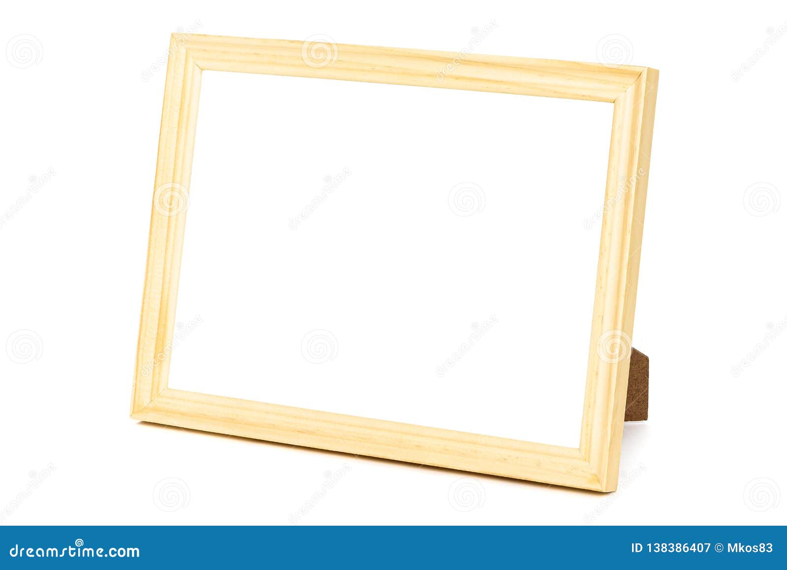 Standing Wooden Picture Frame on White Background Stock Image - Image ...