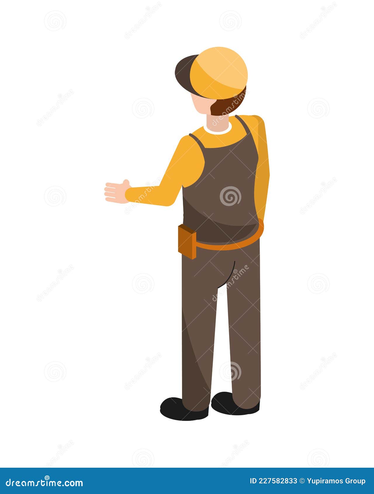 Standing worker back view stock illustration. Illustration of back ...