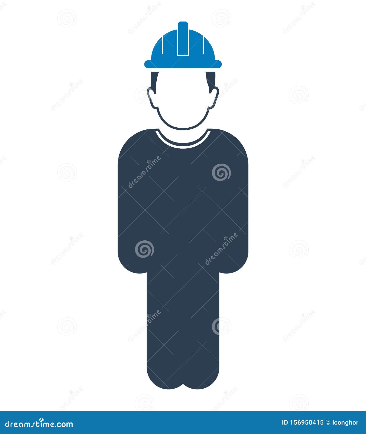 Standing Worker Icon. stock vector. Illustration of profile - 156950415