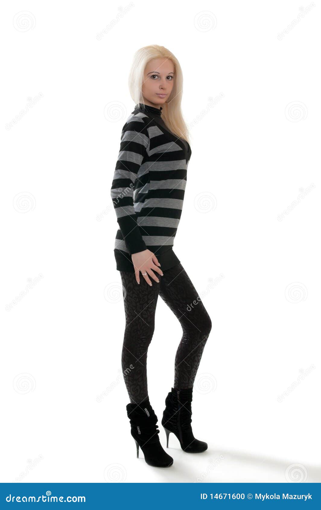Standing Young Attractive Girl Stock Photo - Image of blond, attractive ...