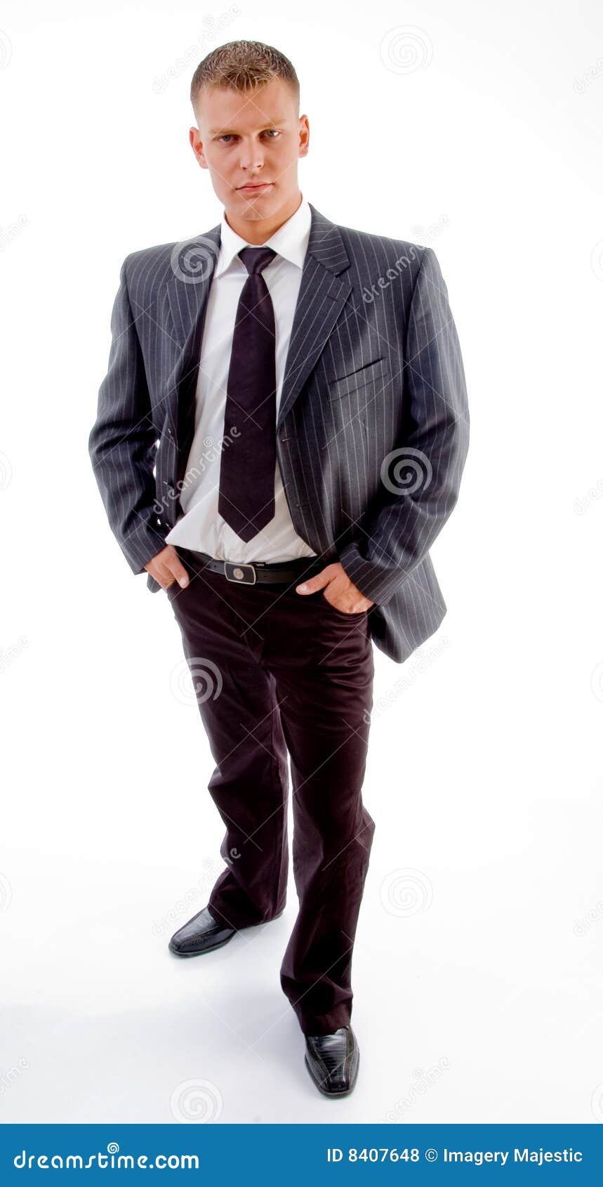 Standing Young Handsome Businessman Stock Photo - Image of success ...