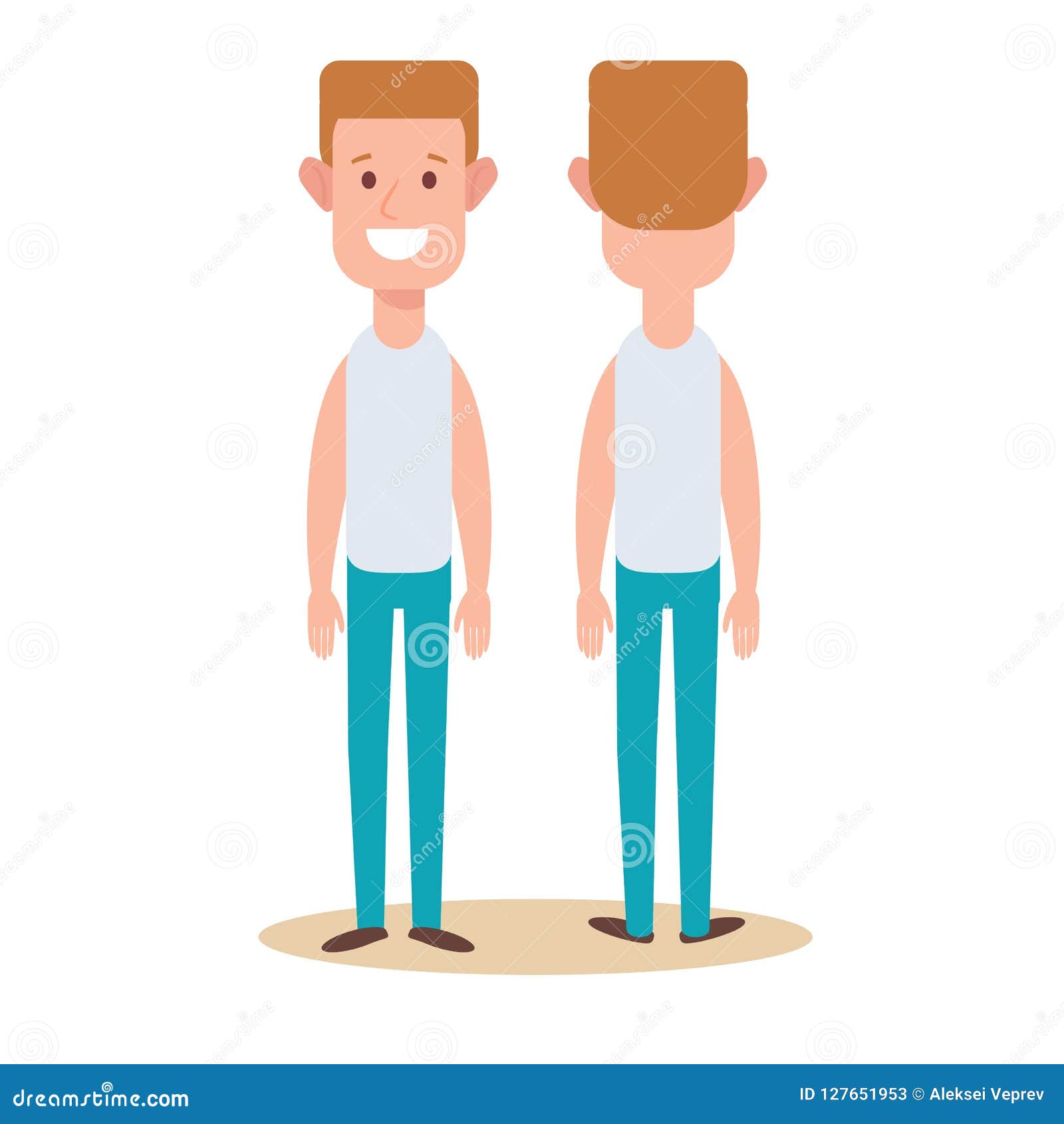 Standing Young Man, Boy Character in Front and Back View Stock Vector ... Standing Young Man, Boy Character in Front and Back View Stock Vector ...