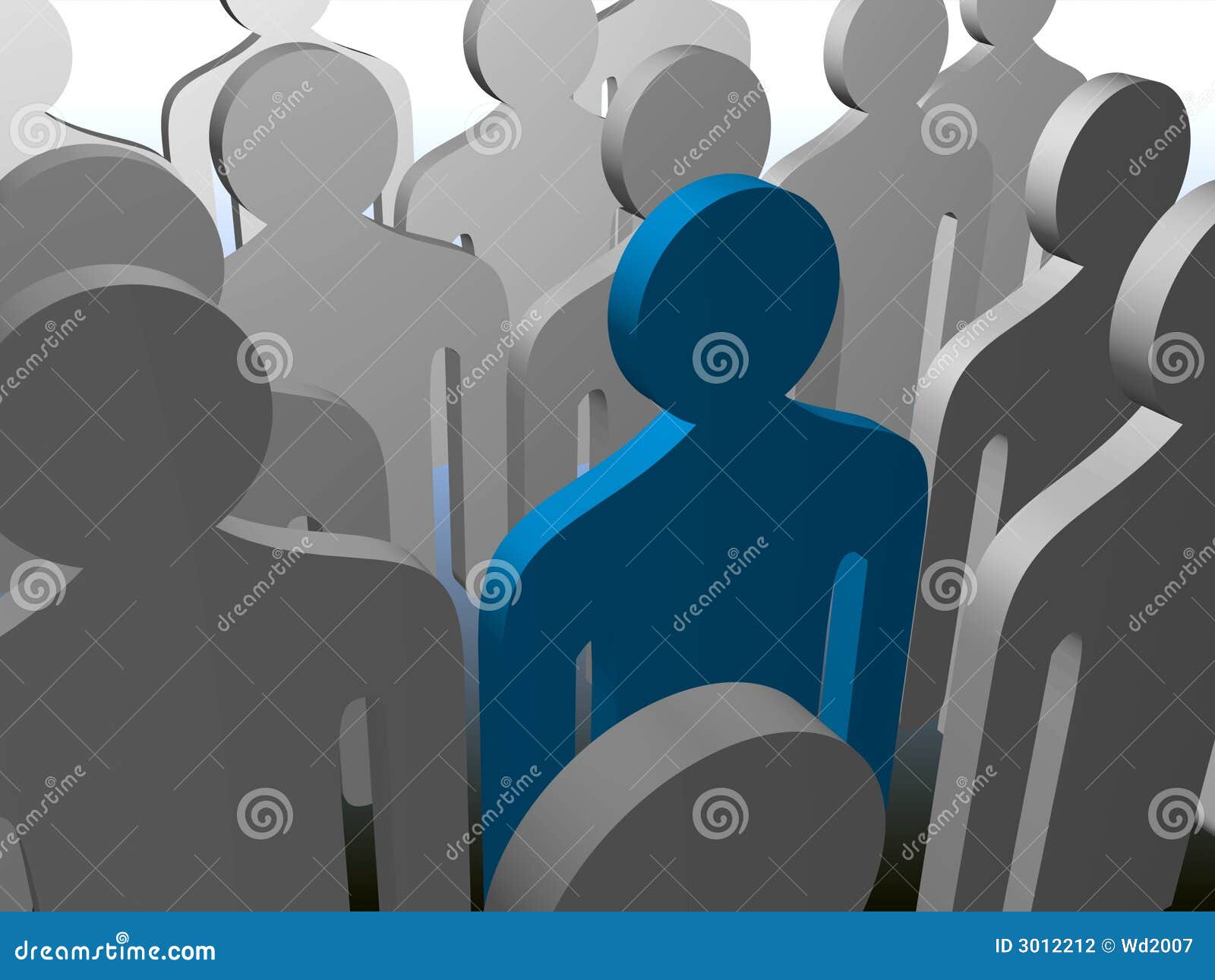 Average Man In Crowd Of Confident Superheroes , Vector Cartoon Stick ...