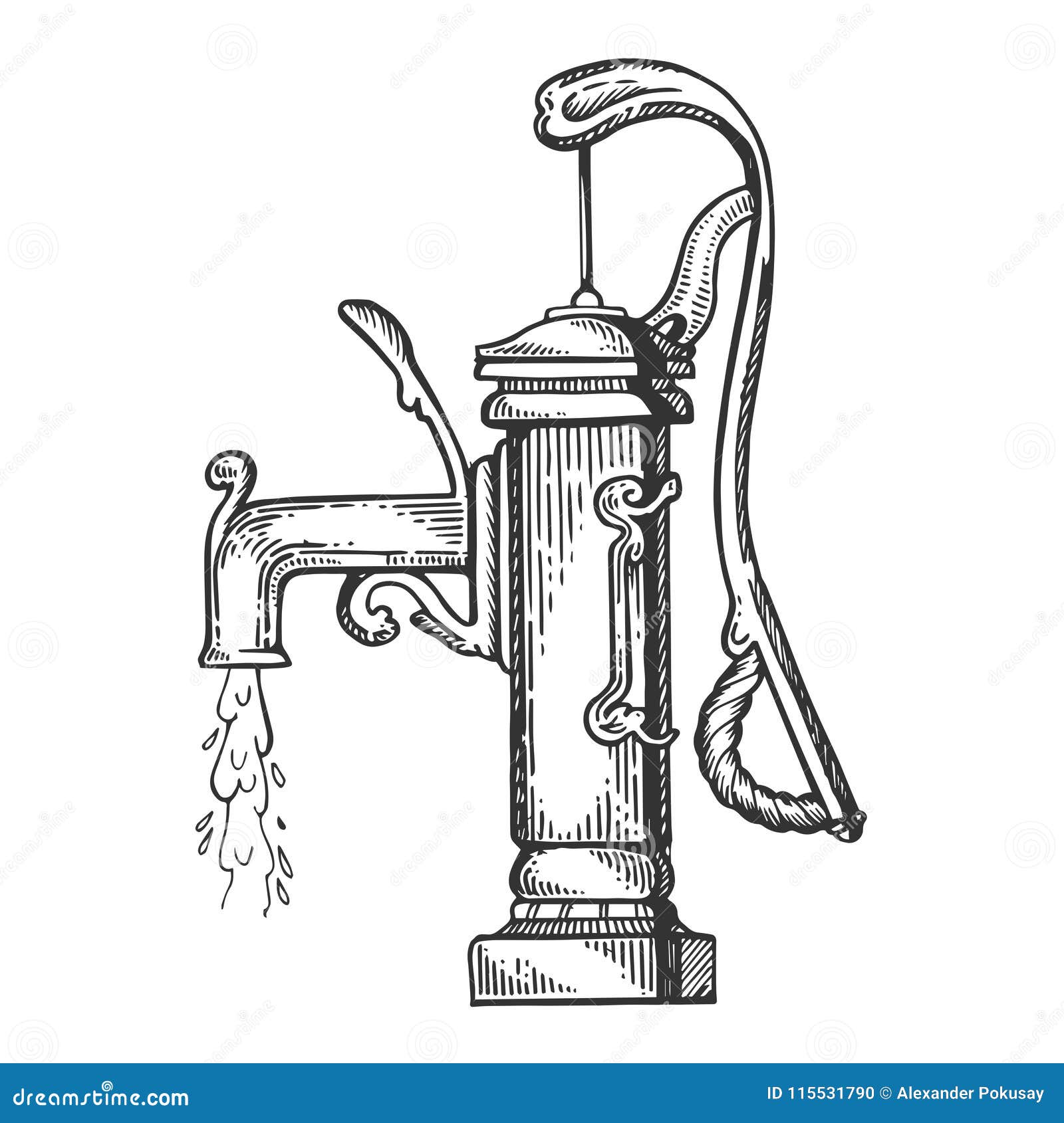 Standpipe Engraving Vector Illustration Stock Vector - Illustration of ...