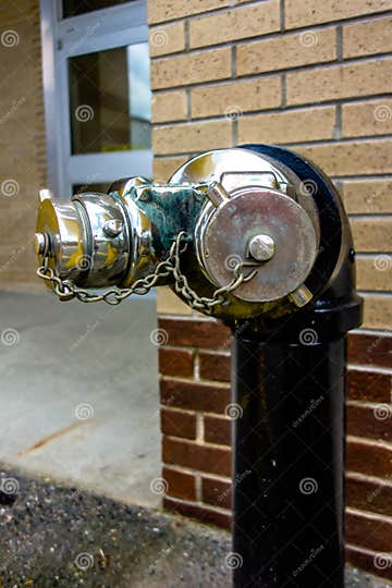 Standpipe with Siamese Connection Device for Fire Hoses Stock Photo ...